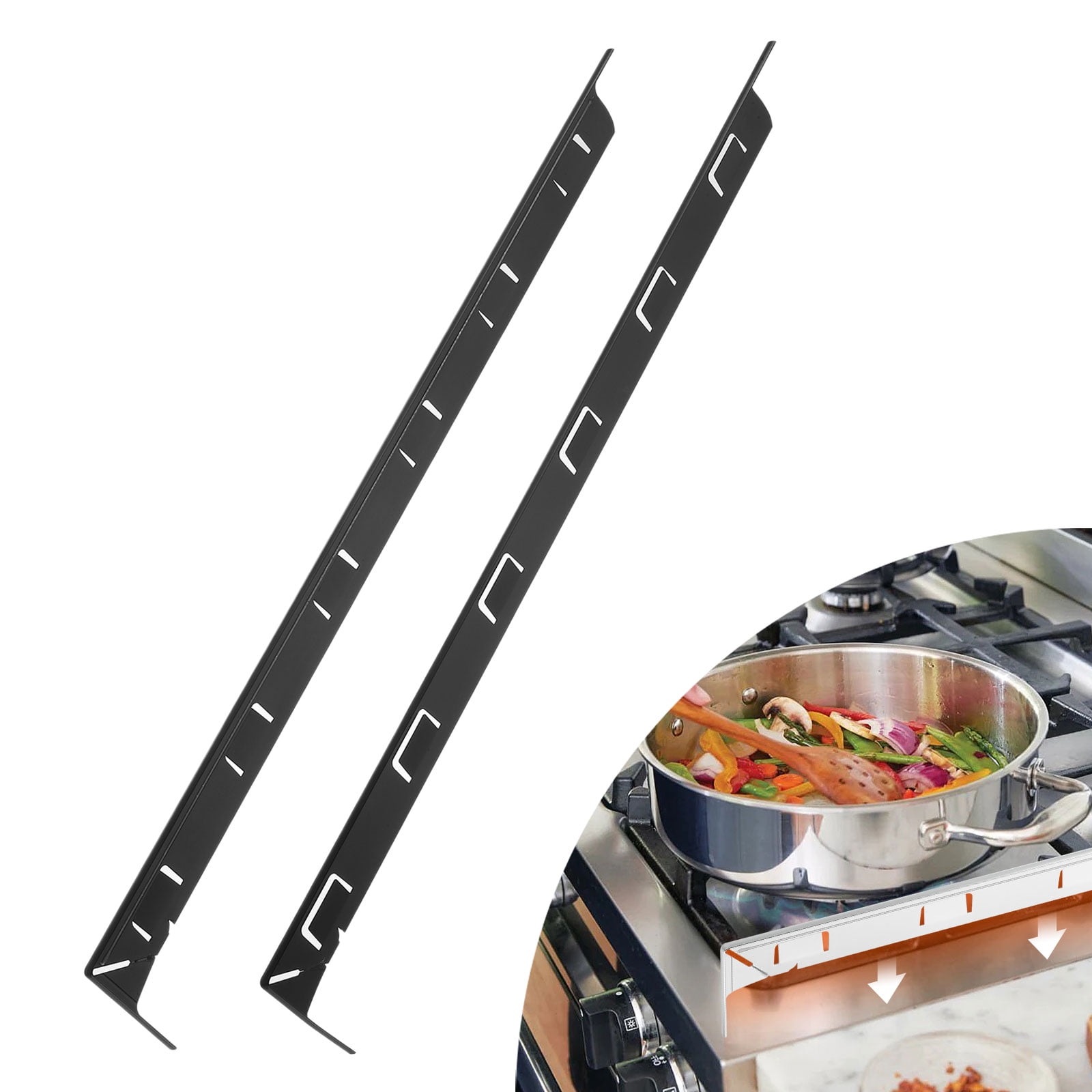 2 Packs Stove Gap Covers, Aluminum Stove Gap Filler Range Trim Kit 23 ...