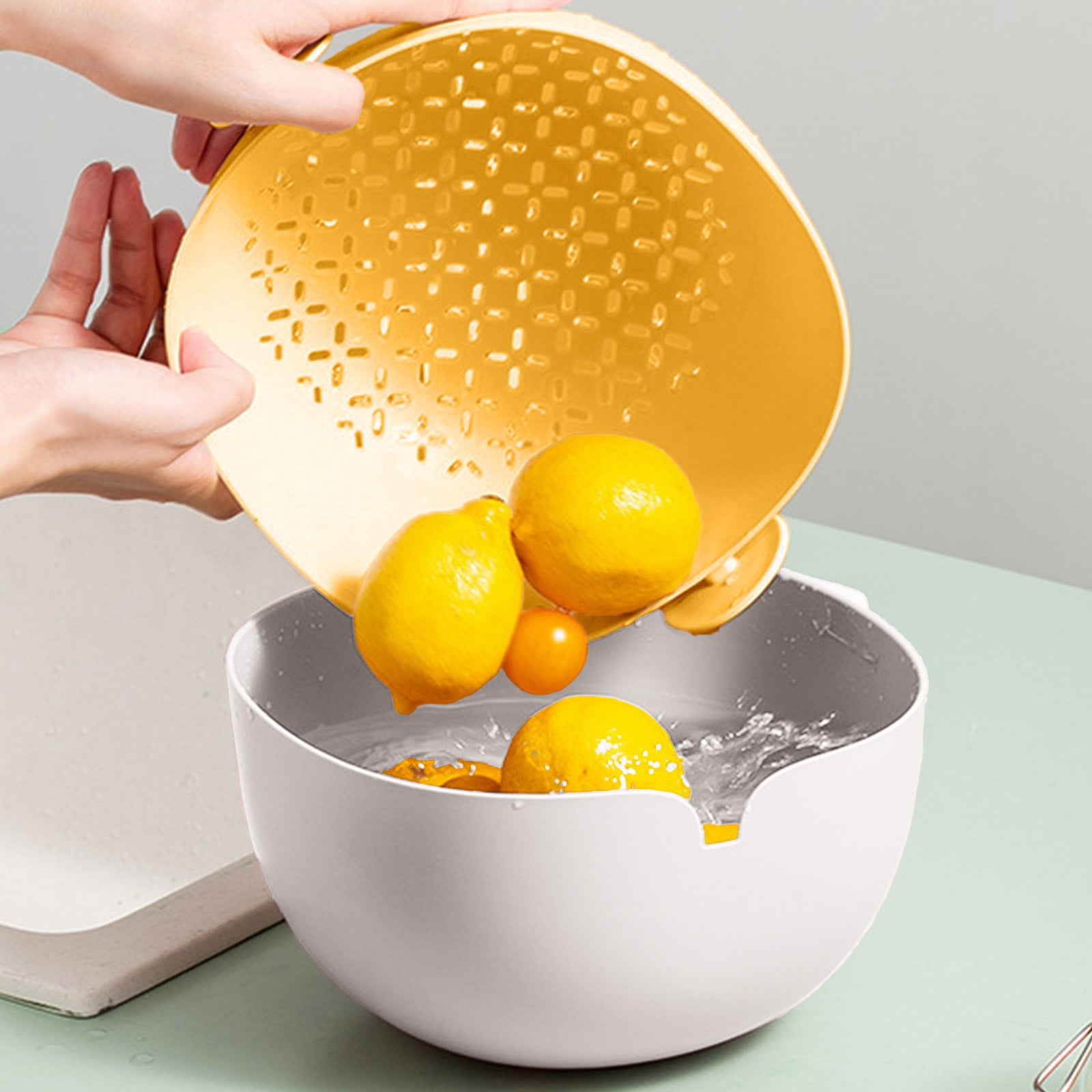 2 Packs Strainers And Colanders Bowl Set, Sturdy Kitchen Sink Strainer ...