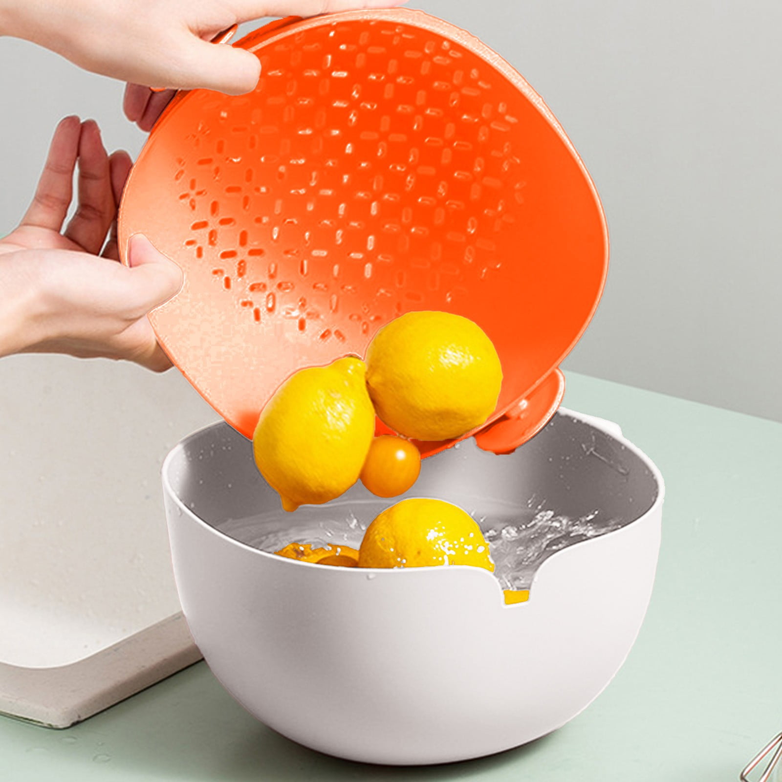 2 Packs Strainers And Colanders Bowl Set, Sturdy Kitchen Sink Strainer ...