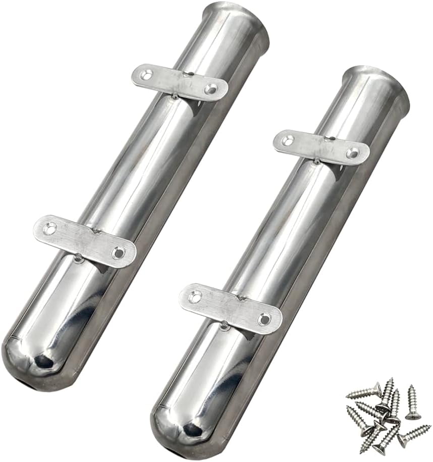 2 Packs Strong Shinning 304 Stainless Steel Wall Mounted Fishing Rod ...