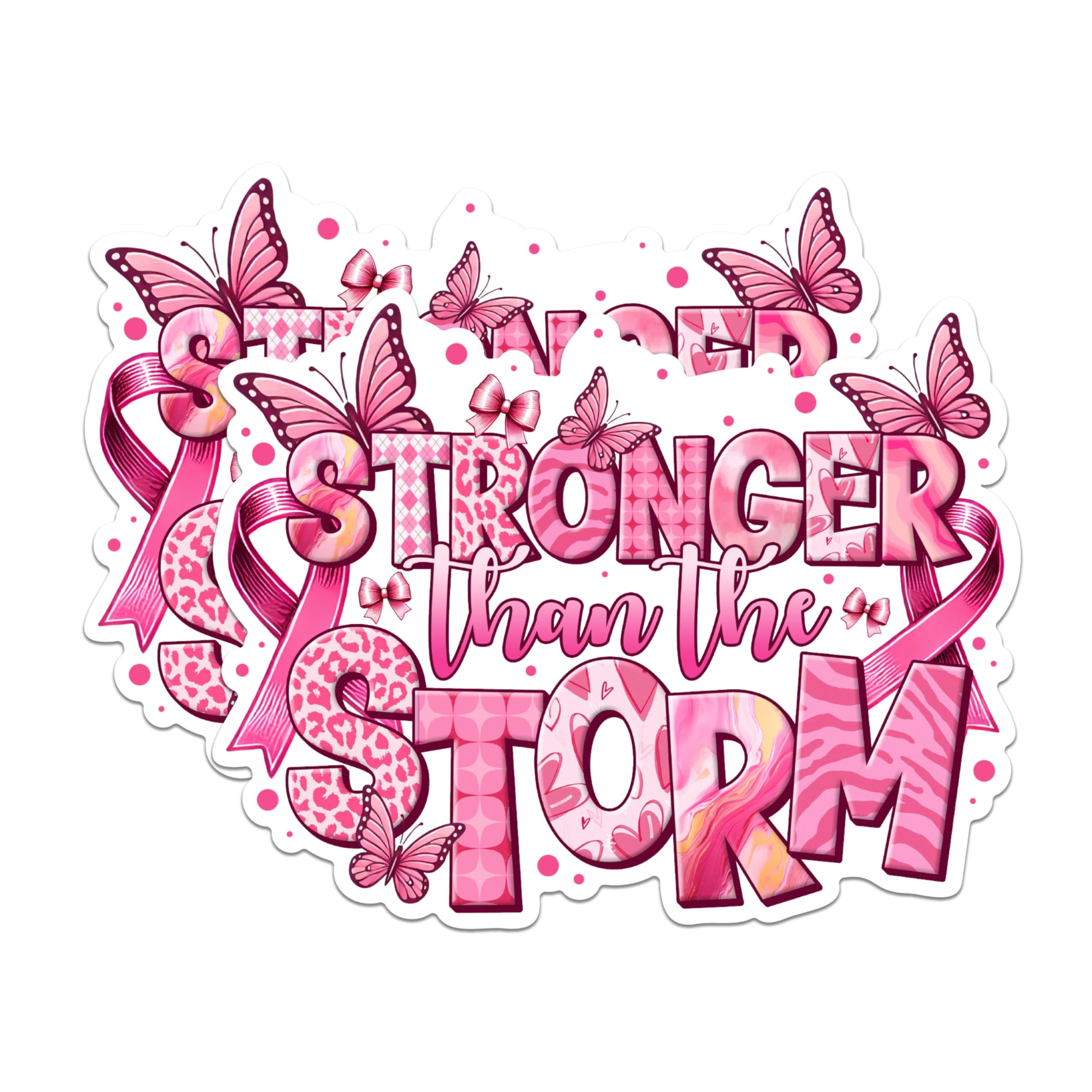 (2 Packs) Stronger Than The Storm Magnets - Breast Cancer Awareness ...