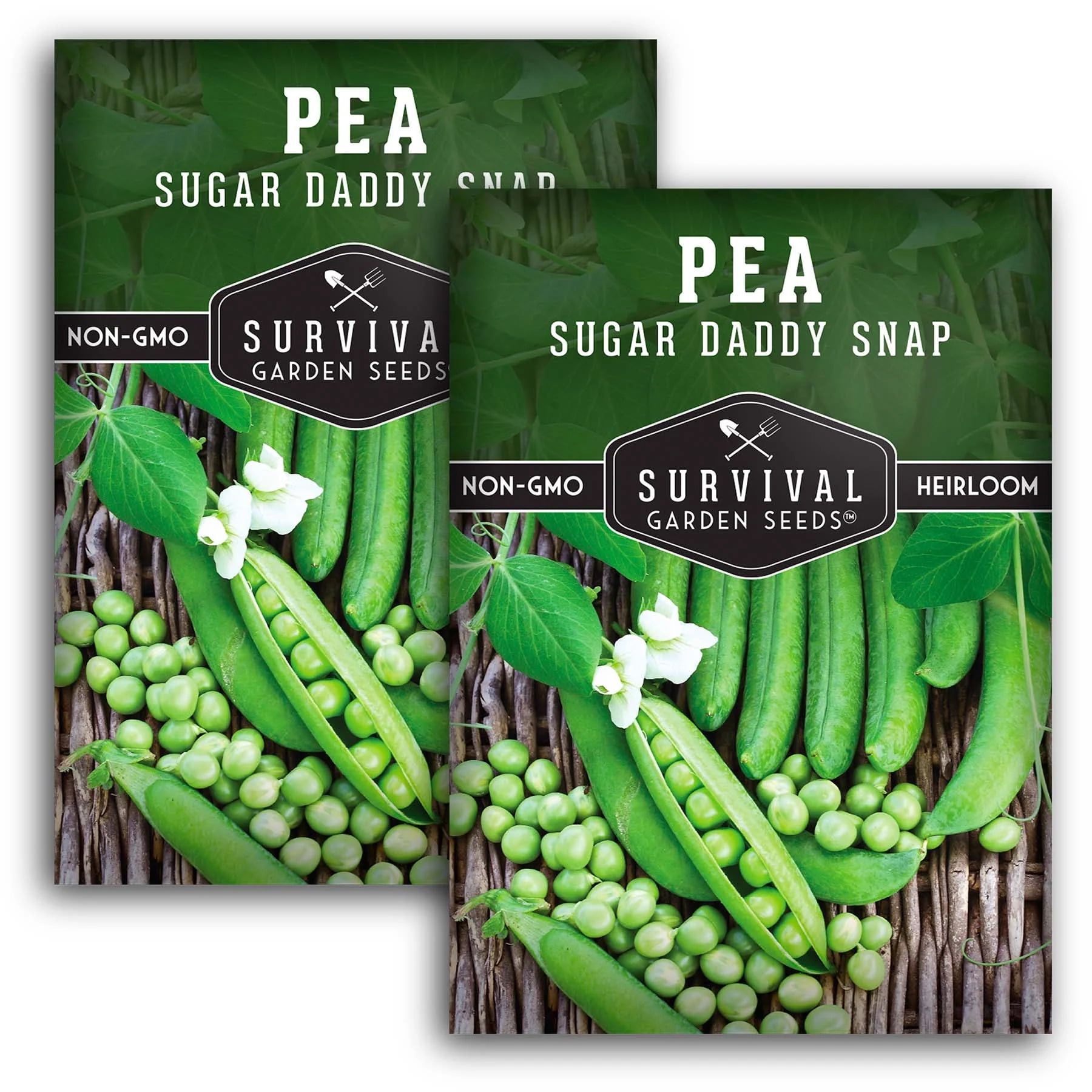 2 Packs Sugar Daddy Snap Pea Seed - Non-GMO Heirloom Full Sun Annual ...