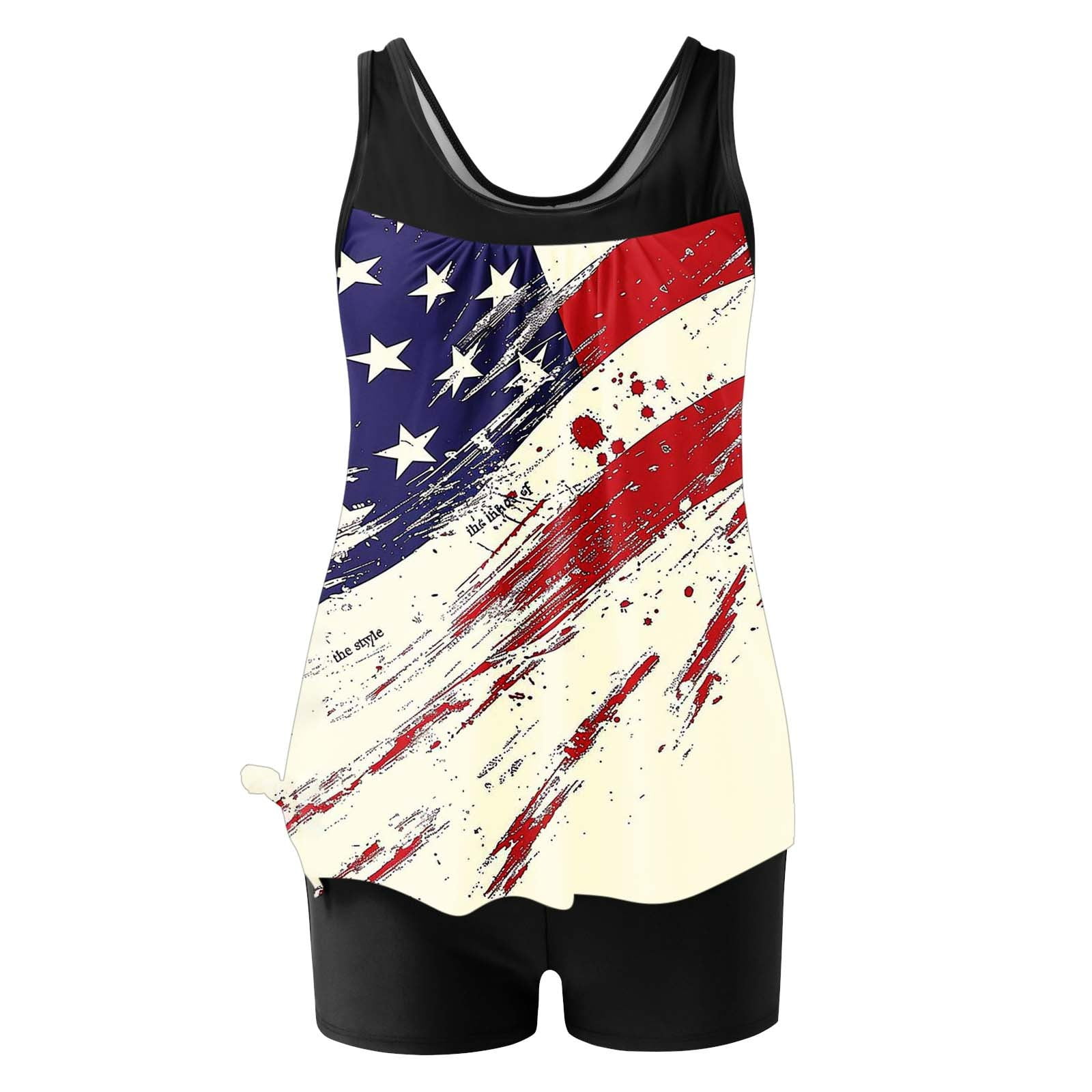 2 Packs Summer Swimsuit Sets for Womens 4Th of July Tank Tops USA Flag ...