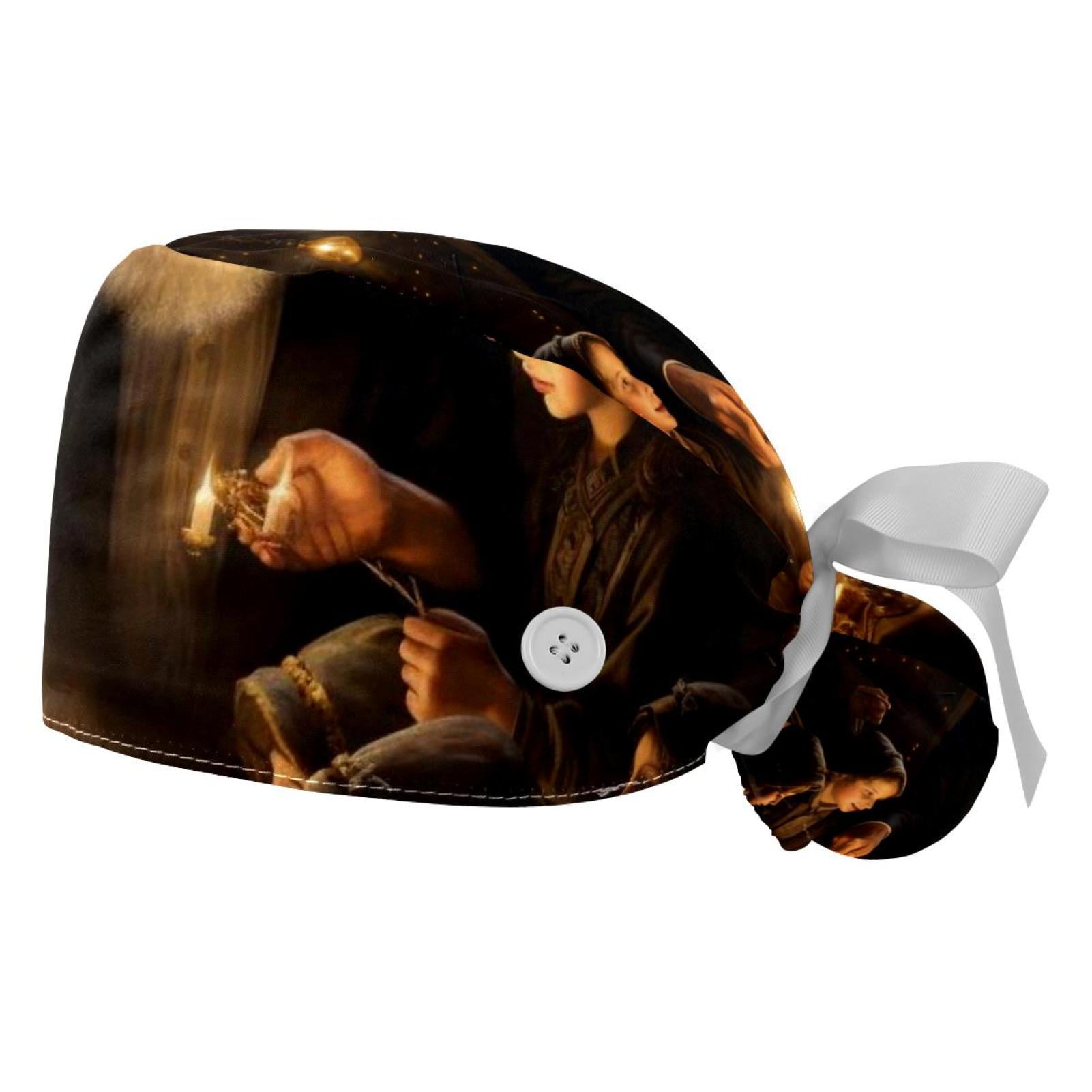 2 Packs Surgery Cap with Sweatband, Breathable Bouffant Hats Long Hair ...