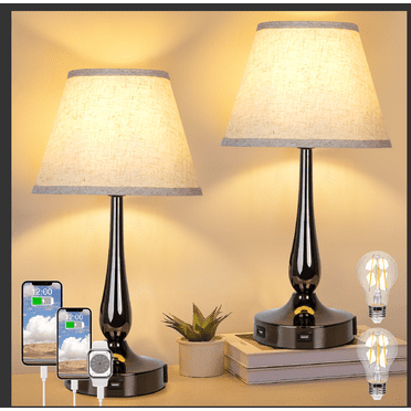 Neoglint 2-Pack Industrial Table Lamps with Dimmable Touch Control ...