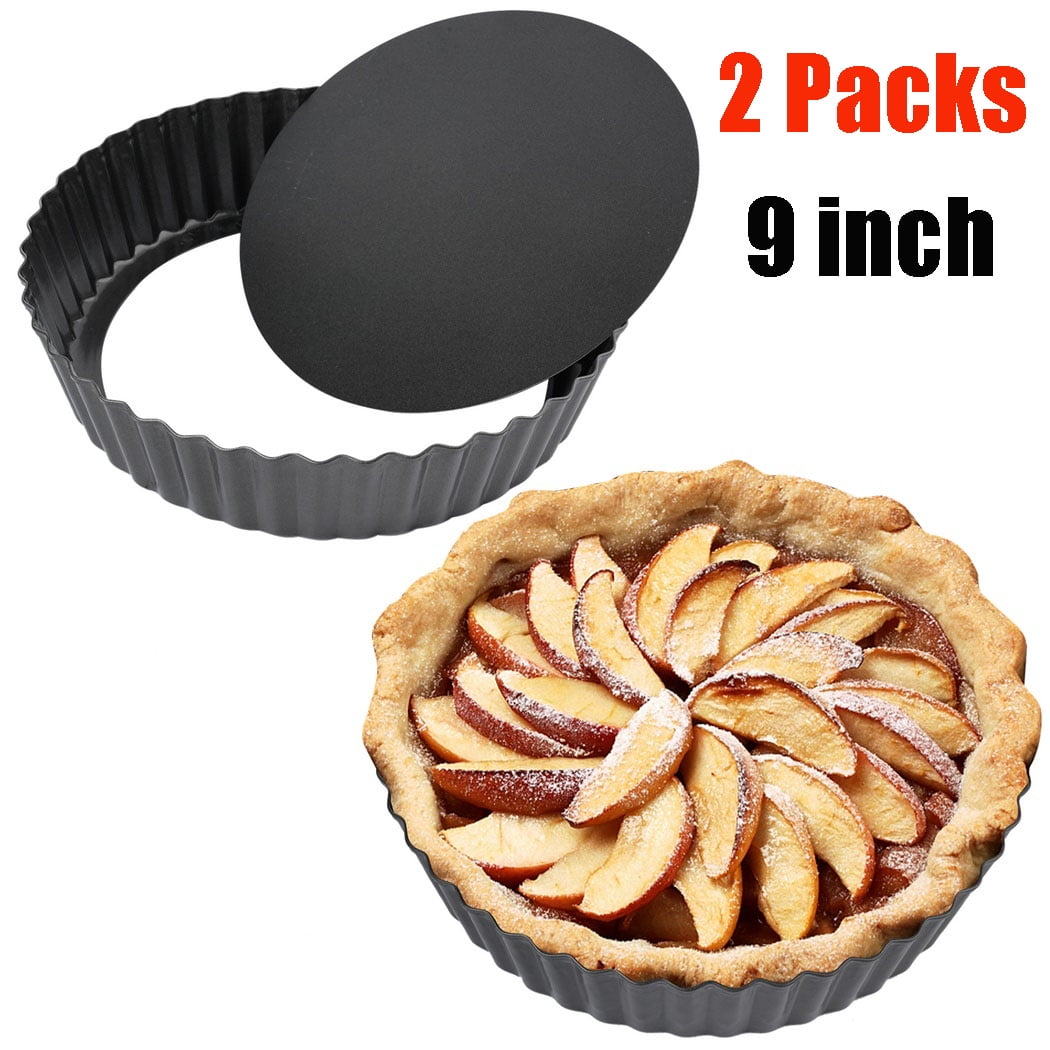 Bangcool 2 Packs 9'' Tart Pans, Non-stick Deep Pie Dishes with ...