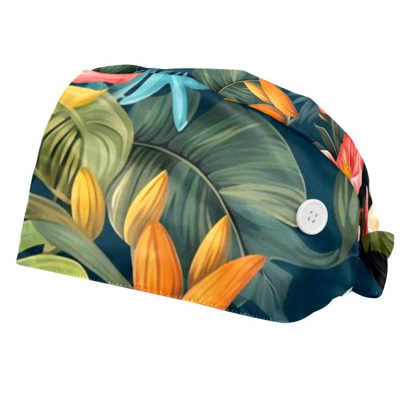 2 Packs Toucan Surgical Cap with Buttons for Long Hair - Walmart.com