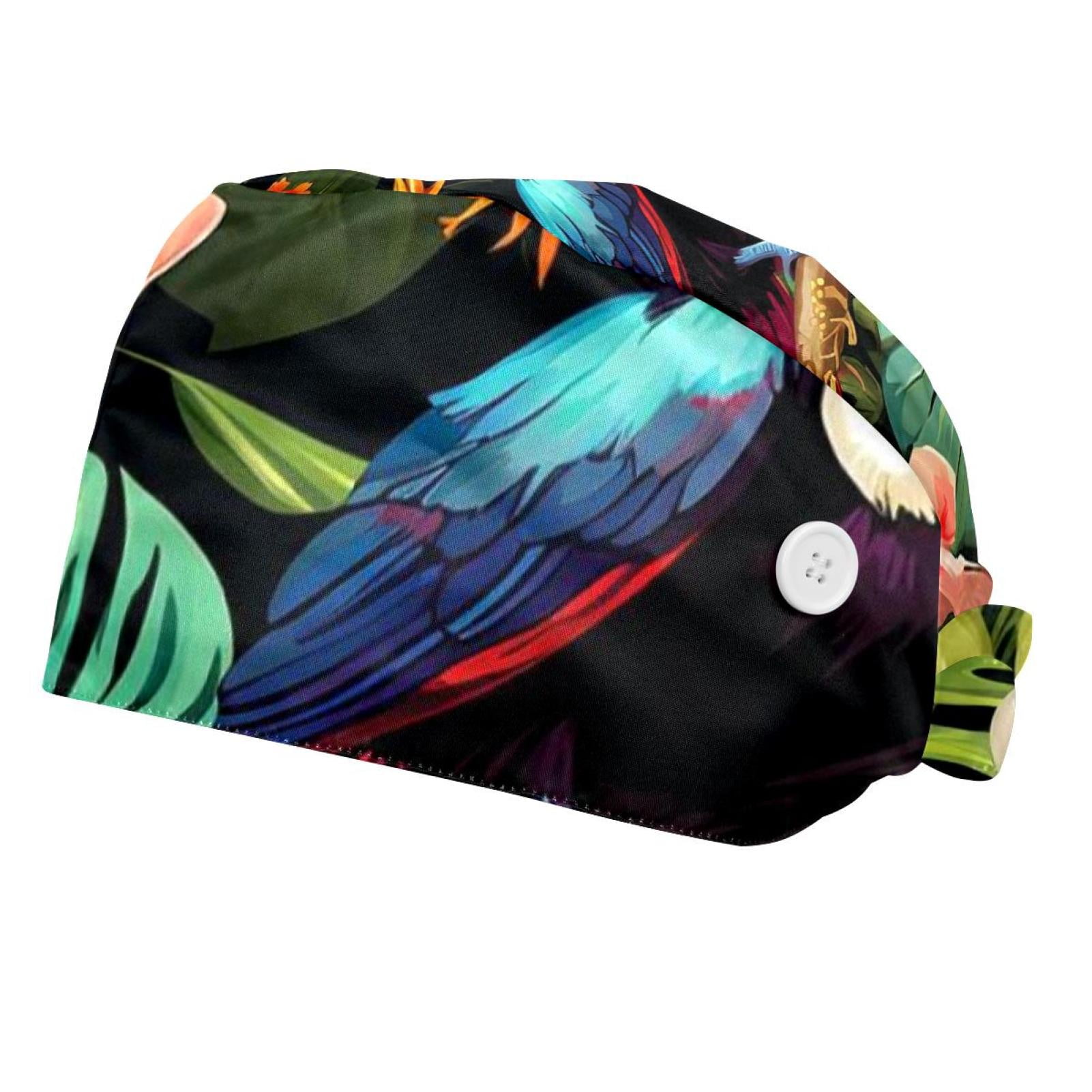 2 Packs Toucan Surgical Cap with Buttons for Long Hair - Walmart.com