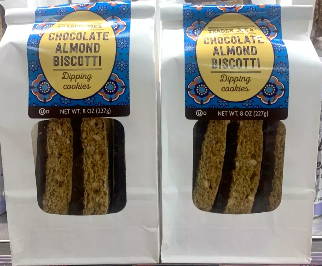 2 Packs Trader Joe's Chocolate Almond Biscotti Dipping Cookies 8 oz Each Pack - Walmart.com