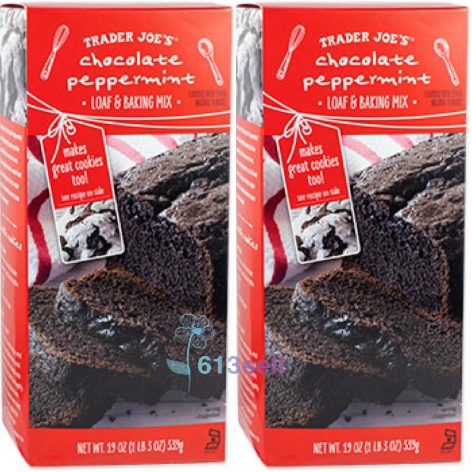 2 Packs Trader Joe's Chocolate Peppermint Loaf & Baking Mix 19 oz Each ...
