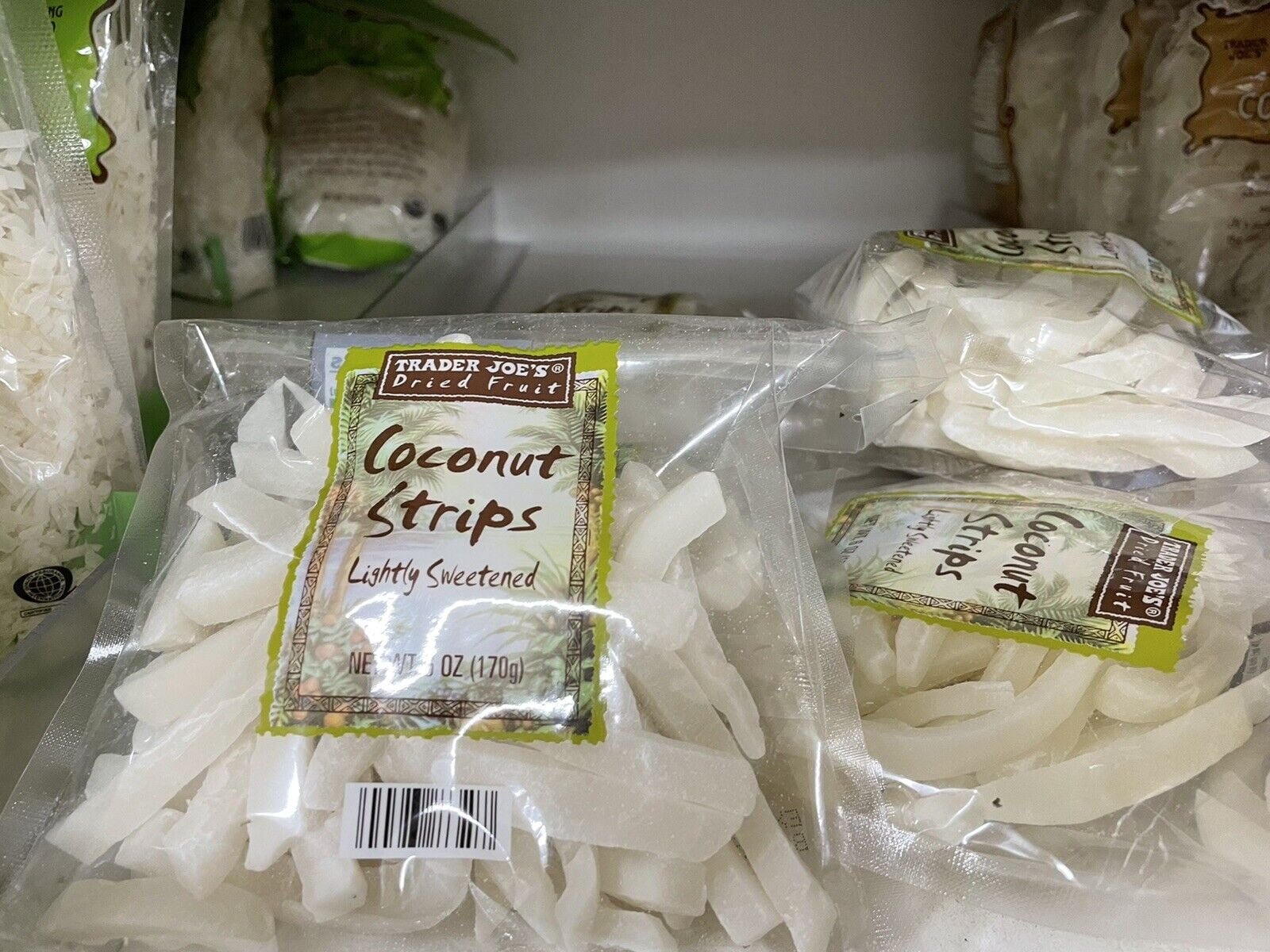 2 Packs Trader Joe's Dried Fruit Coconut Strips Lightly Sweetened 6 oz ...