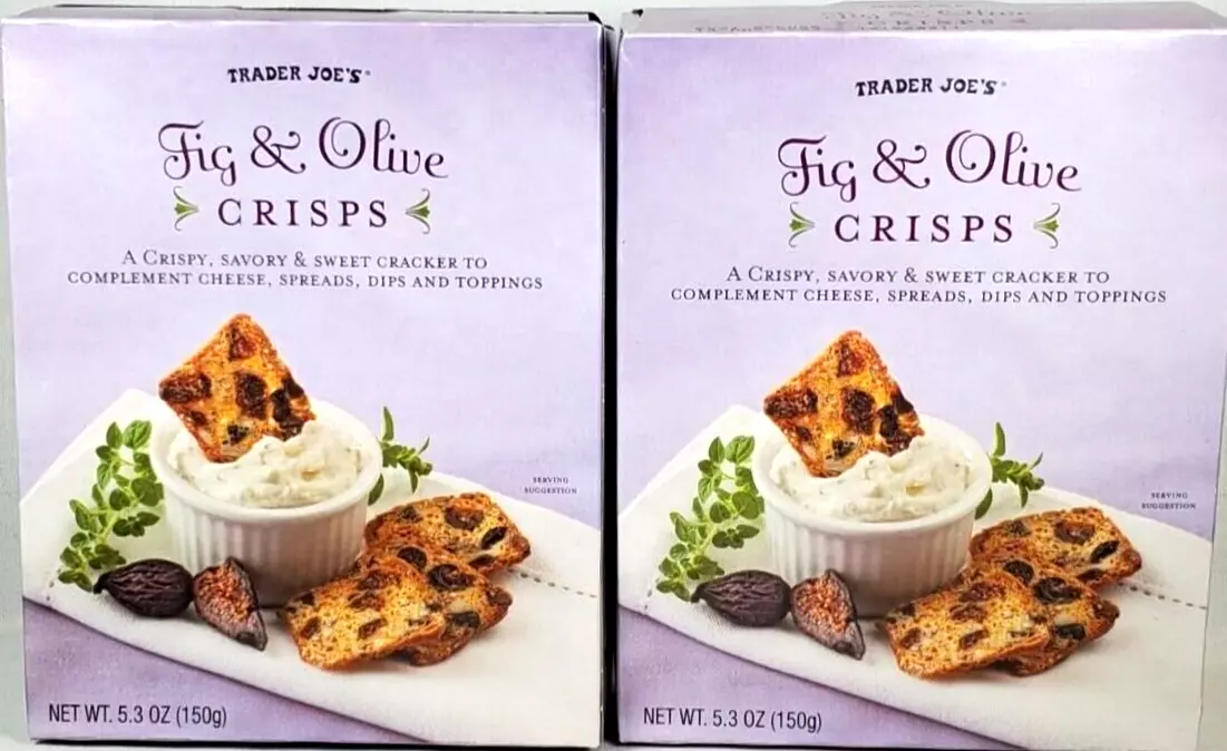 2 Packs Trader Joe's Fig & Olive Savory Sweet Cracker Crisps 5.3 oz Each Pack - Walmart.com