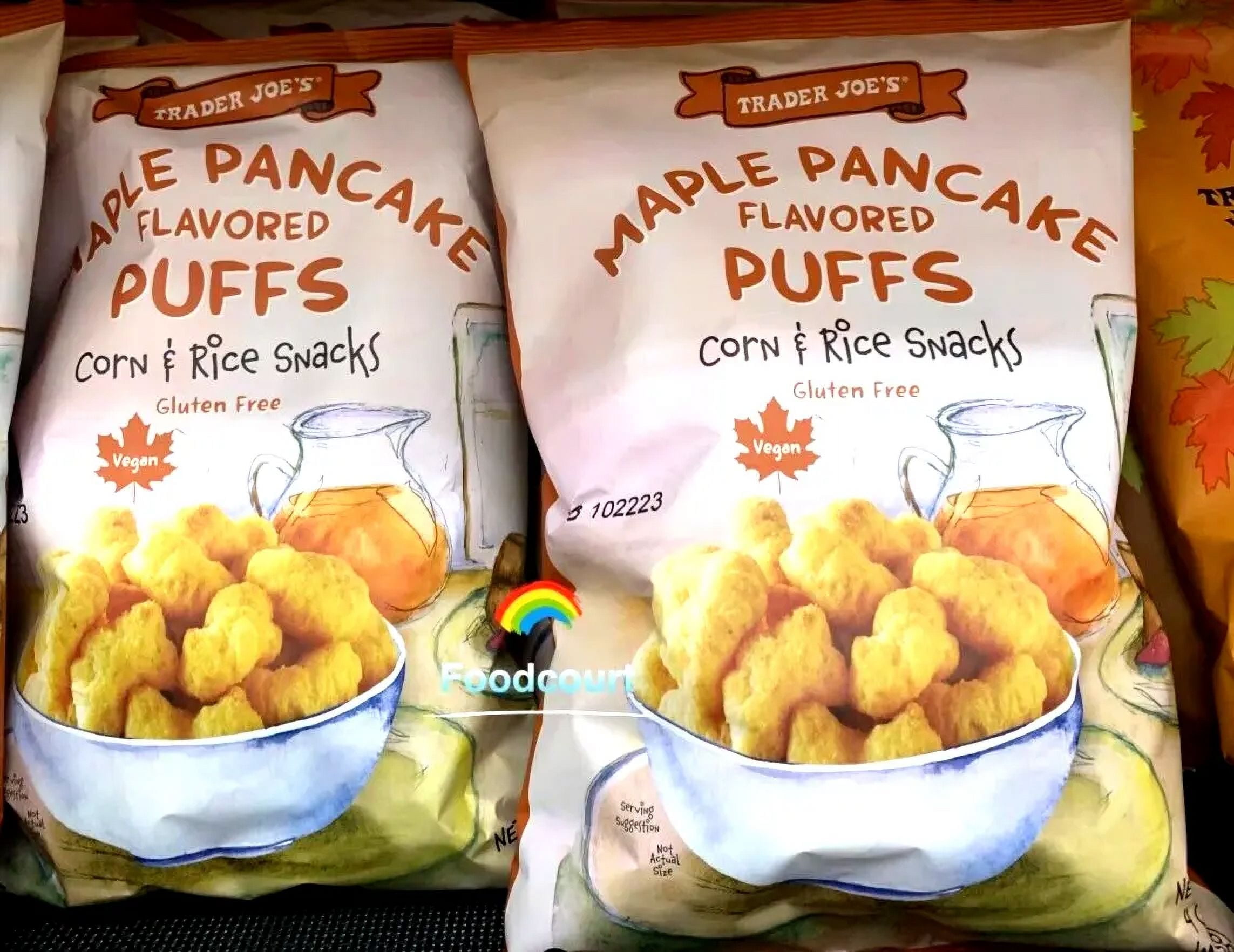 2 Packs Trader Joe's Maple Pancake Flavored Puffs Corn & Rice Snack 4 ...
