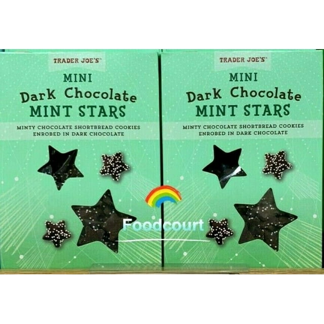2 Packs Trader Joe’s Mini Dark Chocolate Mint Stars Cookies 10 oz Each ...