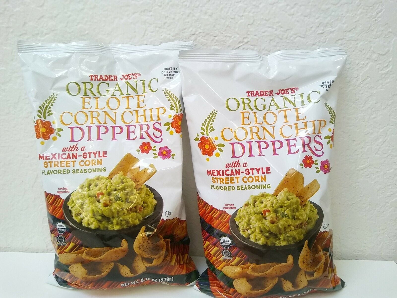 2 Packs Trader Joe's Organic Elote Corn Chip Dippers 9.75 oz Each Pack ...