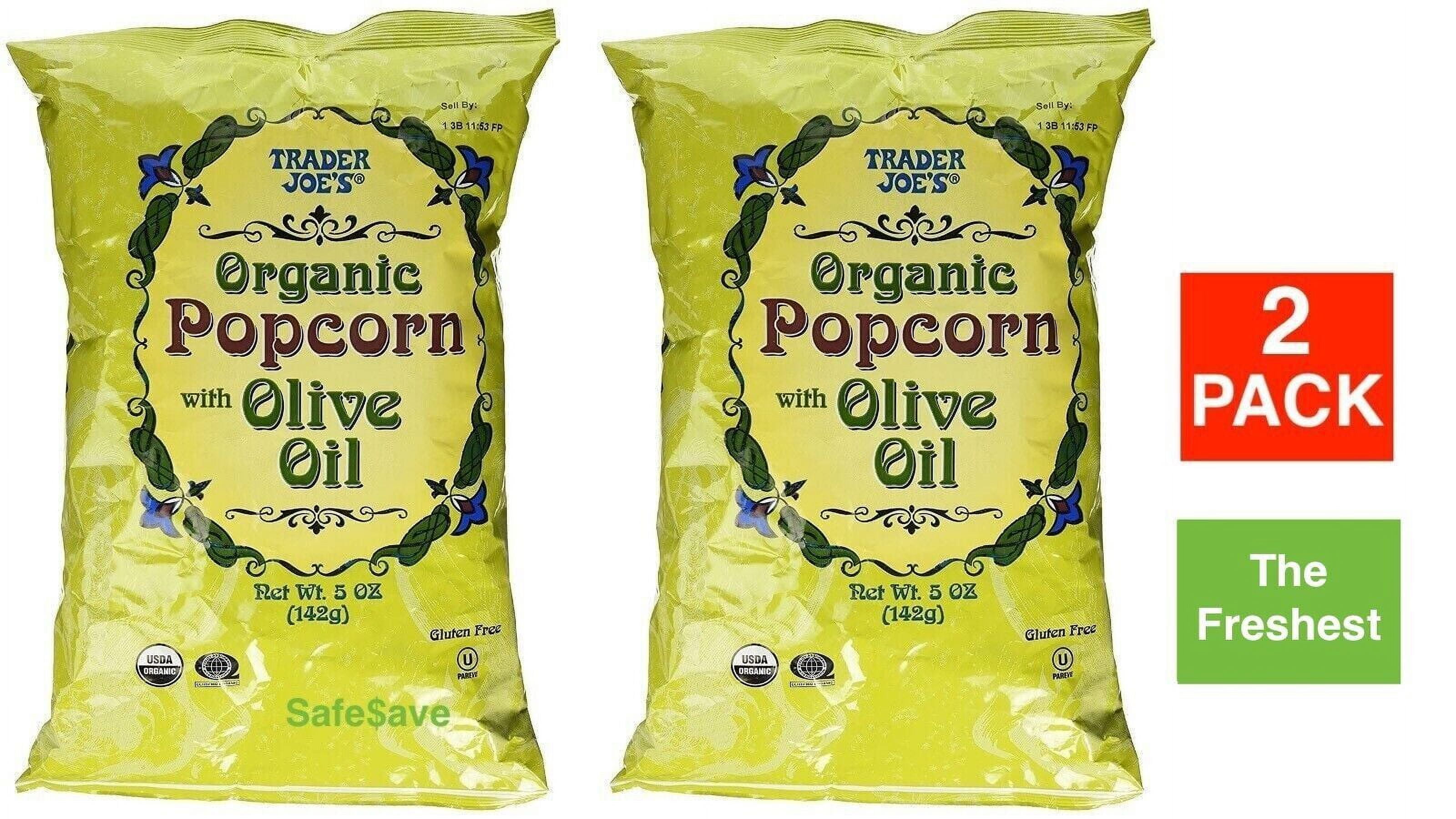 2 Packs Trader Joe's Organic Popcorn with Extra Virgin Olive Oil 5 oz ...
