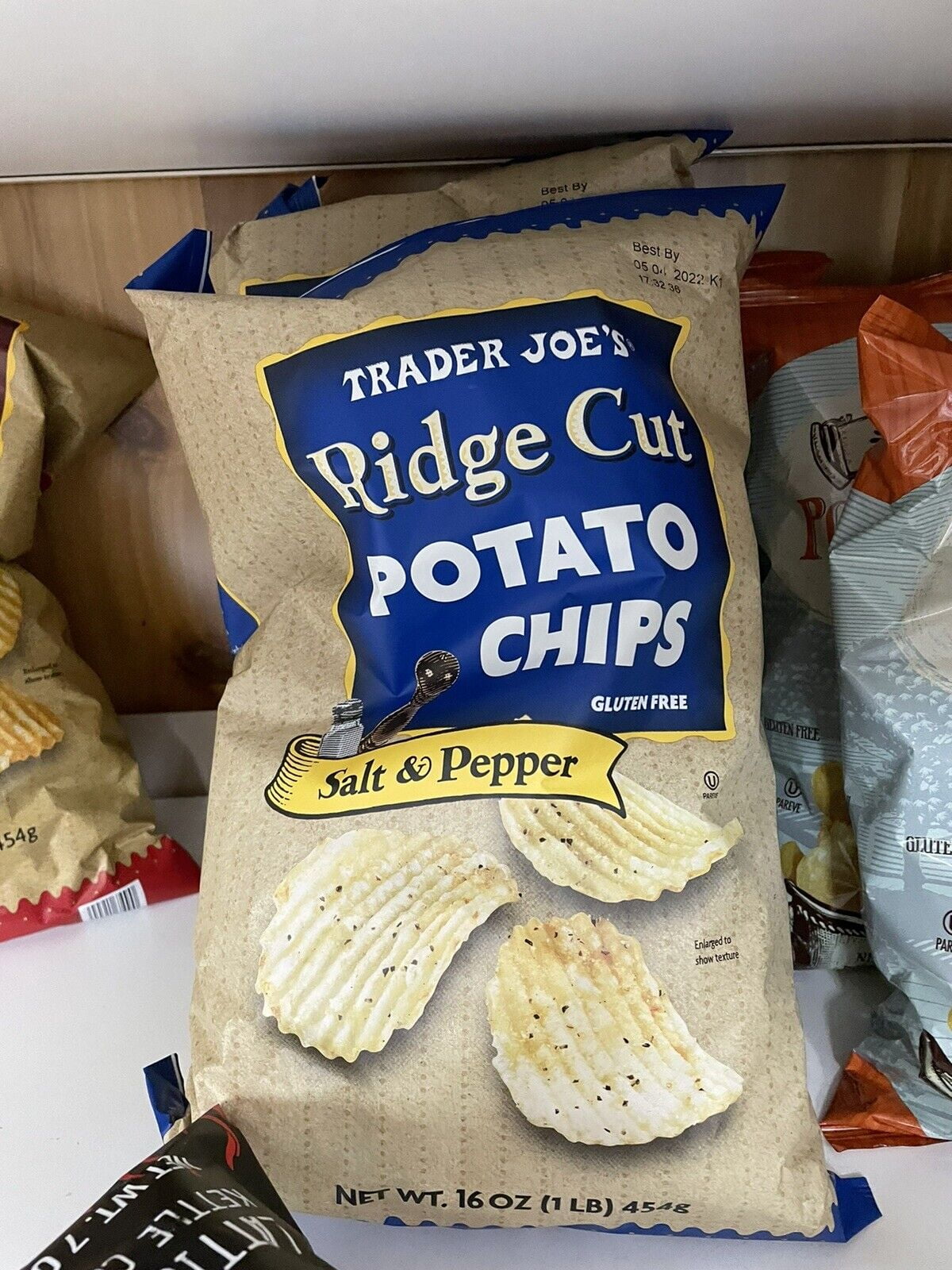 2 Packs Trader Joe's Ridge Cut Potato Chips with Salt & Pepper 16 oz ...
