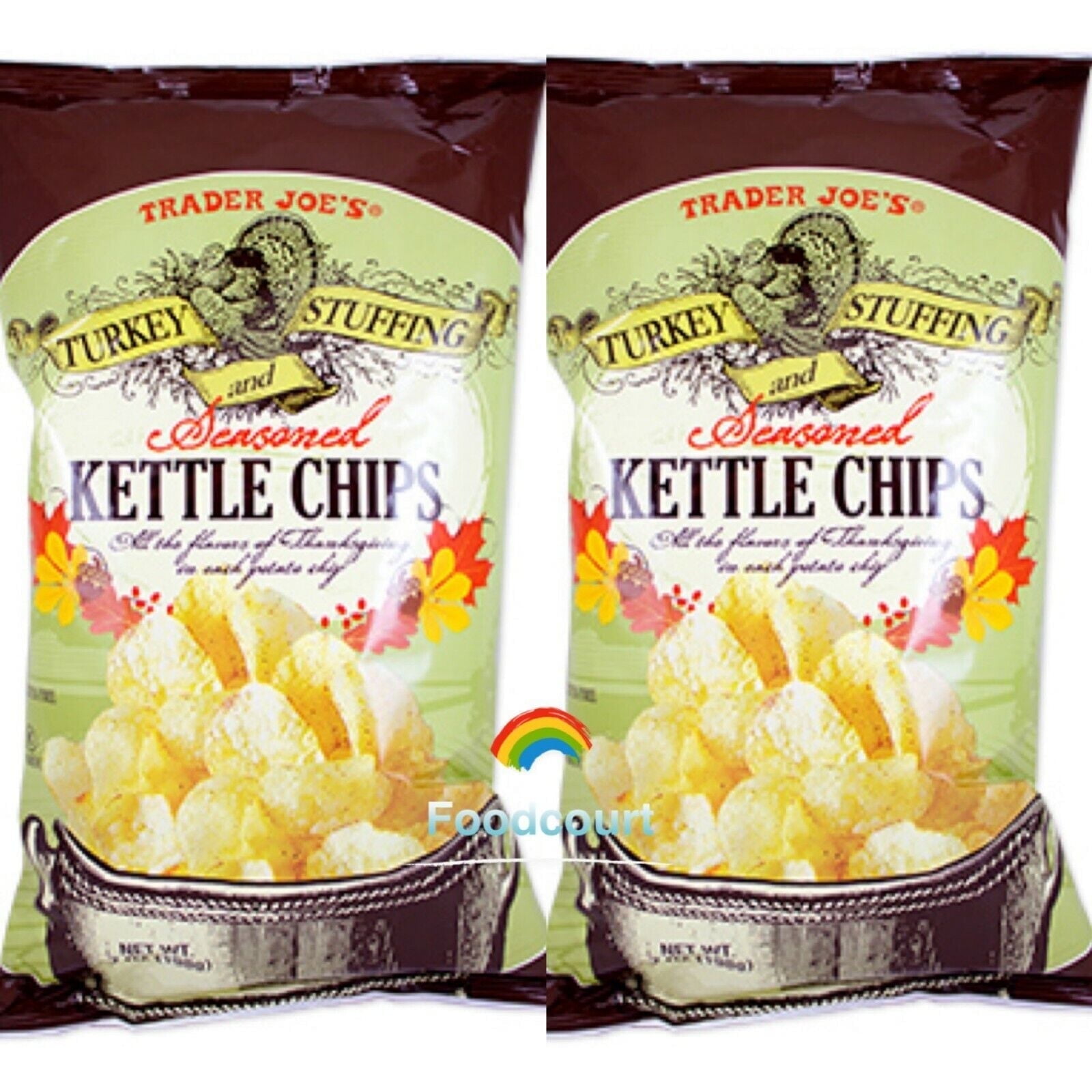 2 Packs Trader Joe's Thanksgiving Stuffing Seasoned Kettle Chips 6 oz ...
