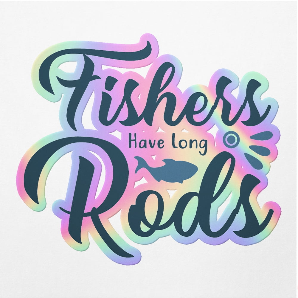 (2 Packs) Transparent Vinyl Stickers Decals Of Fishers Have Long Roads ...