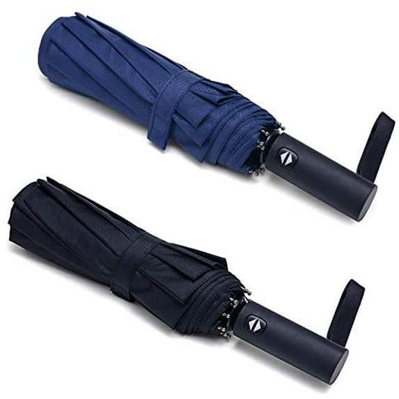 2 Packs Travel Umbrella Windproof Auto Open & Close Collapsible Folding ...