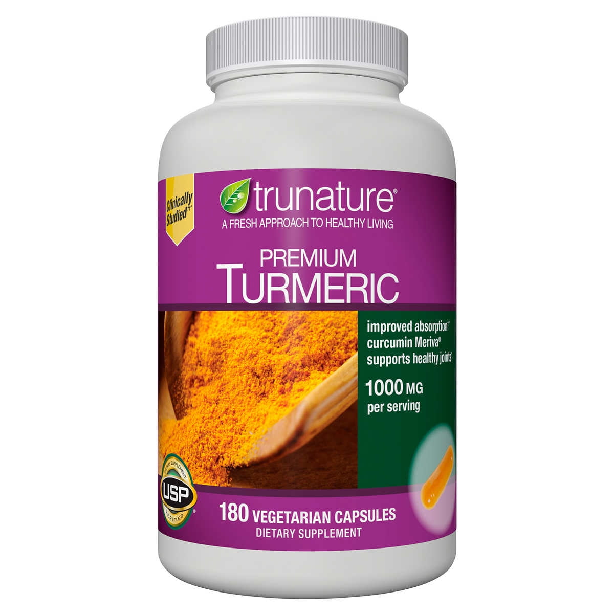 2 Packs Trunature Premium Turmeric 1,000 Mg., 180 Vegetarian Capsules ...