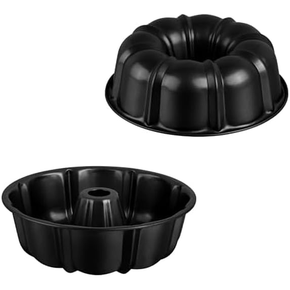 2 Packs Tube Cake Pan, 10 Inch Nonstick Fluted Pan for Baking Buntz ...