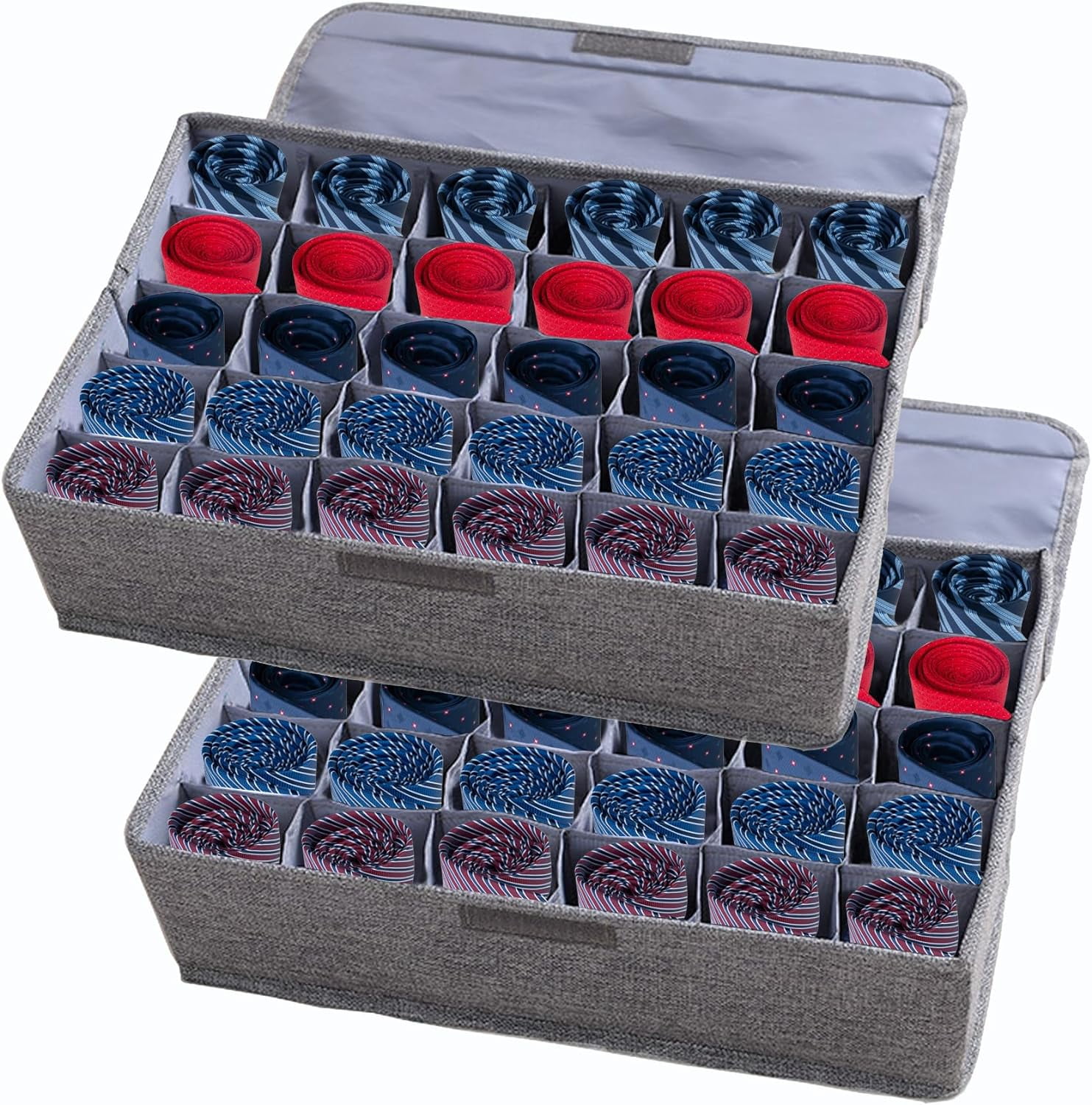 2 Packs Underwear Socks Ties Storage Organizer with Lids Foldable ...