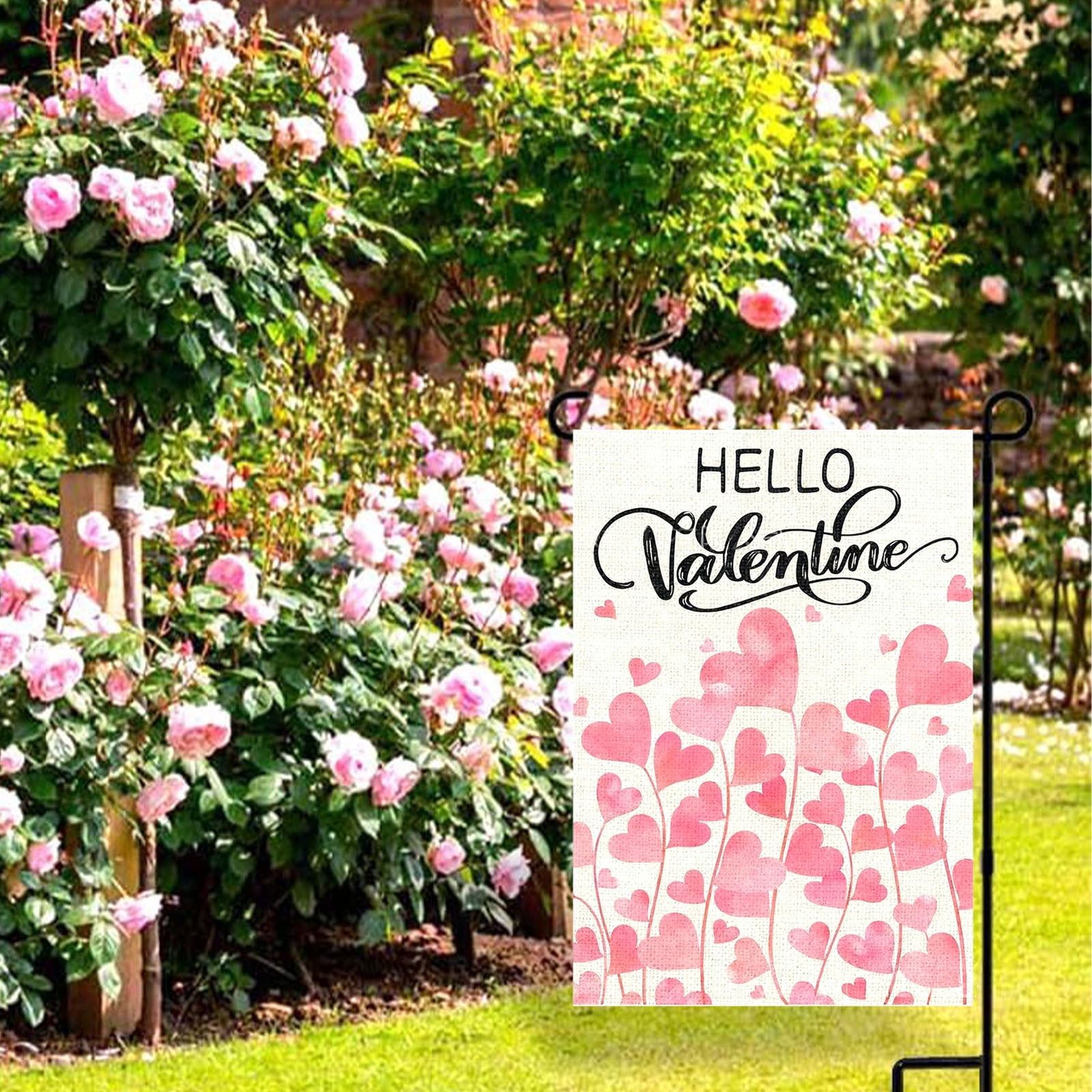 2 Packs Valentines Garden Flag Double Sided Outdoor Decorations, Reversible Welcome Yard Flag ...