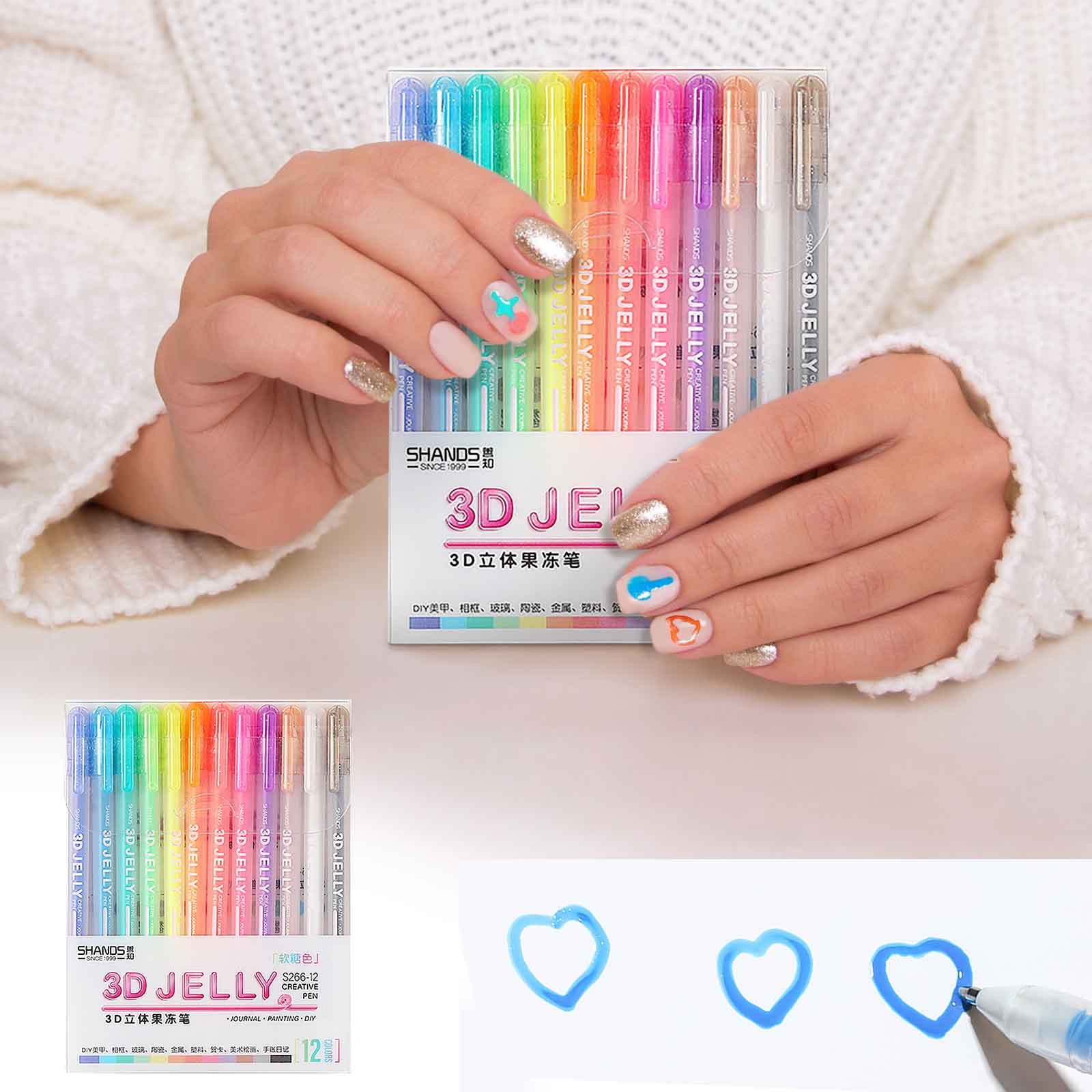 2 Packs Vibrant Jelly Gel Pens Smooth Writing - Ergonomic Grip ...