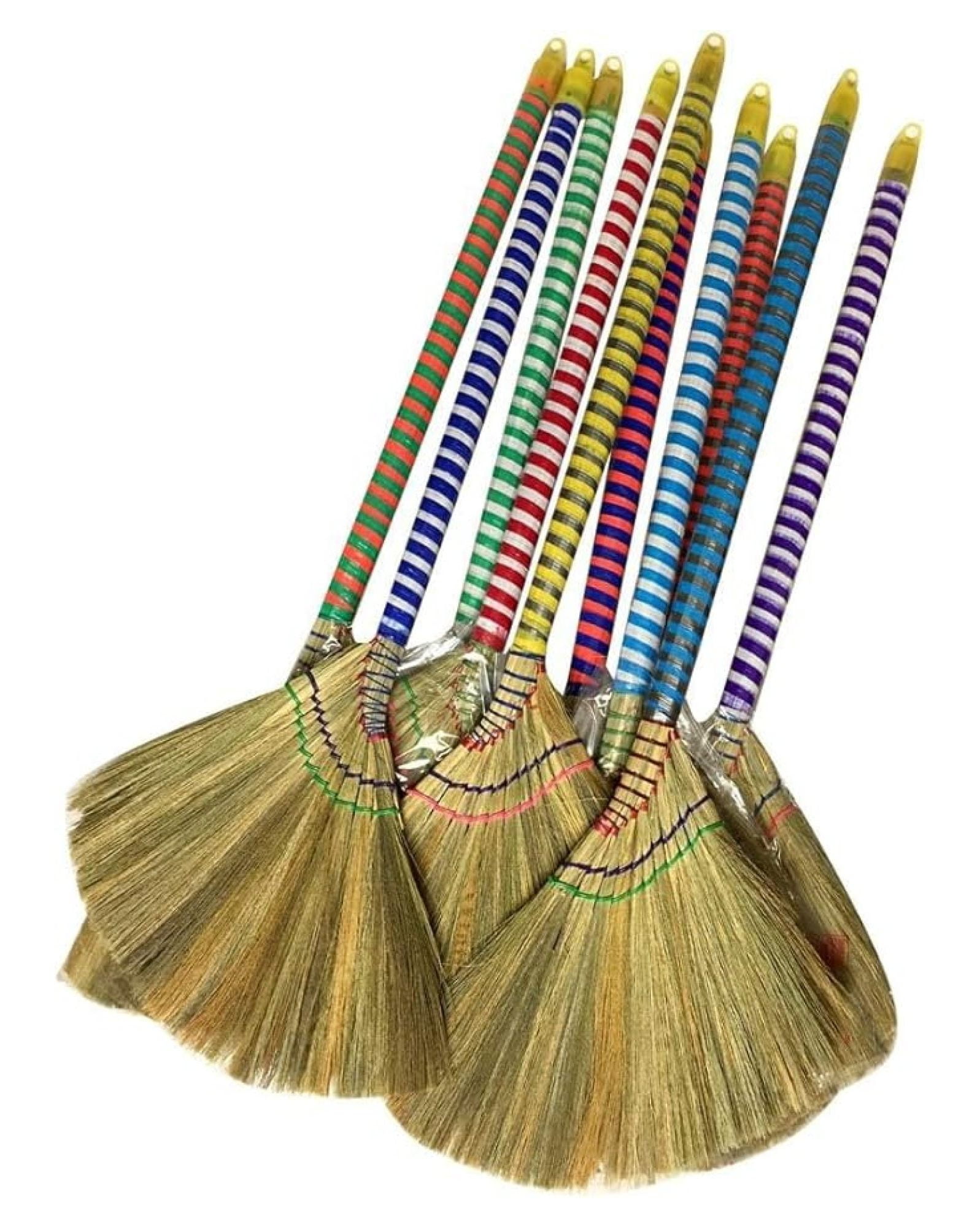 (2 Packs) Vietnamese Straw Brooms - 40" Indoor Brooms with Natural ...