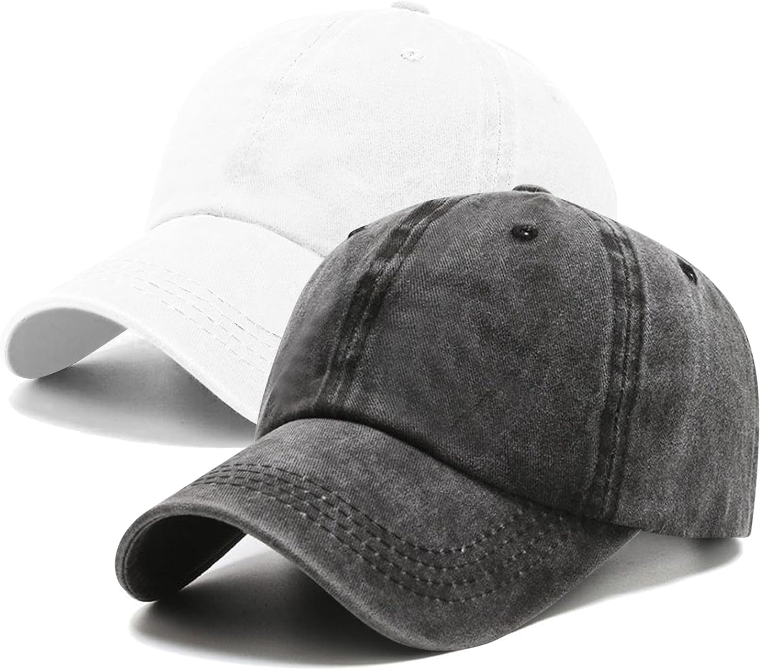 2 Packs Vintage Washed Distressed Baseball Cap Golf Dad Hat for Men ...