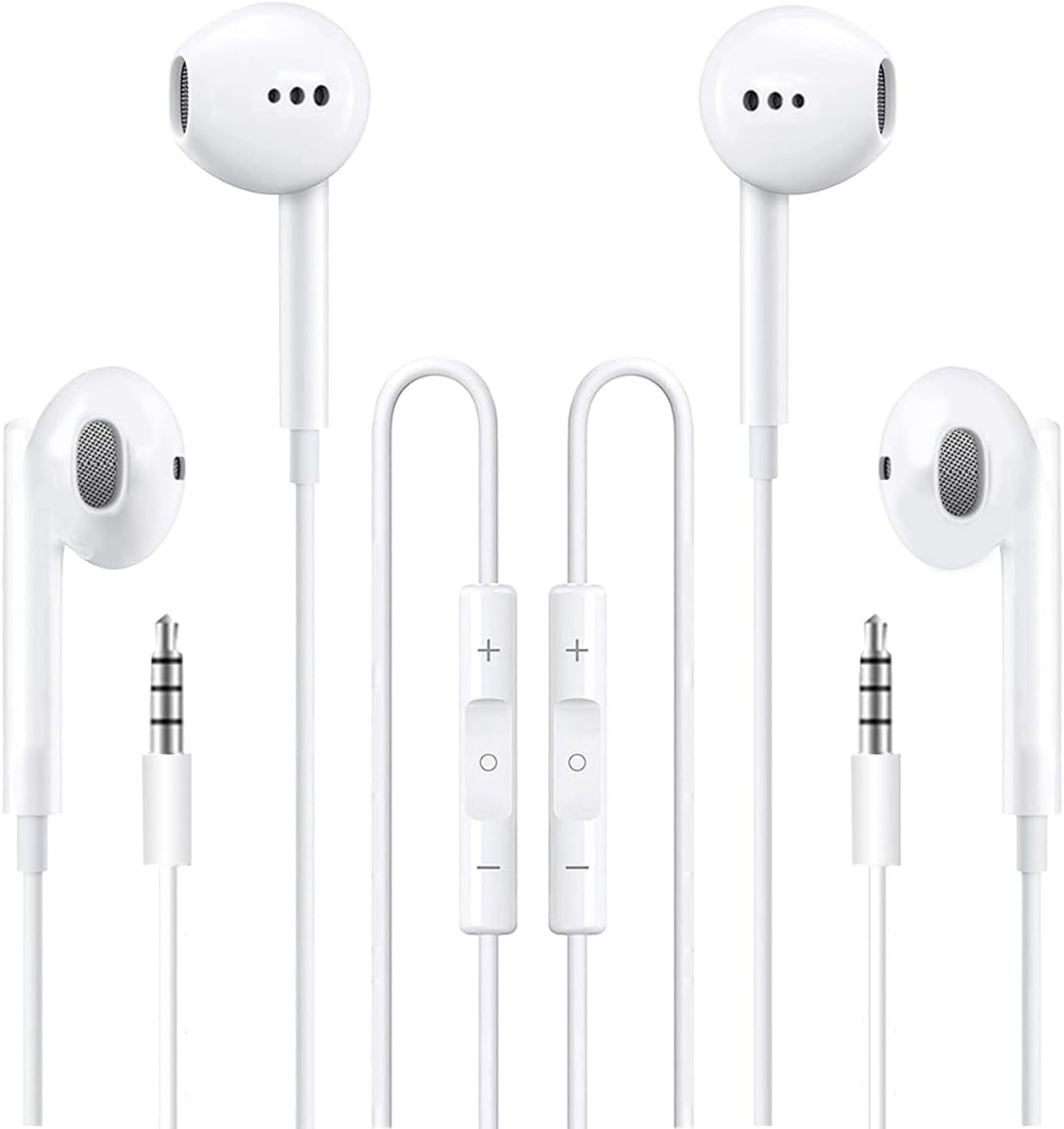 2 Packs Wired Headphones Earbuds with Microphone,in-Ear Earphones ...