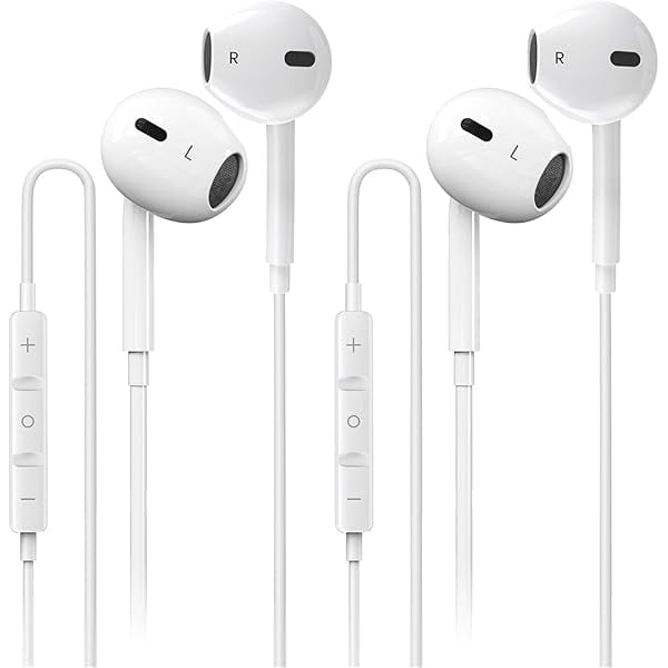 2 Packs Wired Headphones for iPhone Earbuds with Built-in Microphone ...