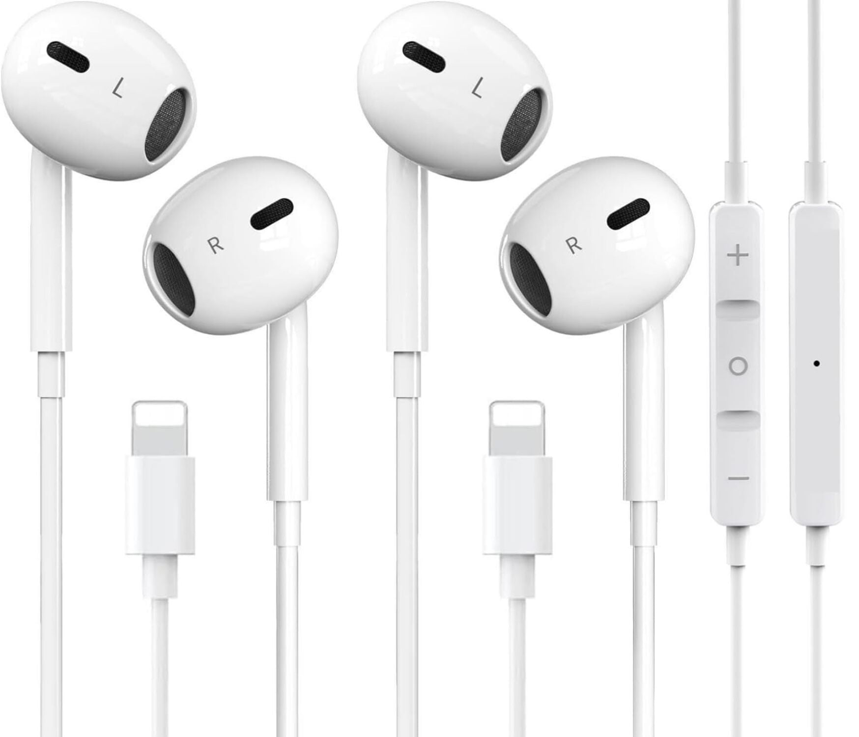 2 Packs Wired Headphones for iPhone Earbuds with Built-in Microphone ...