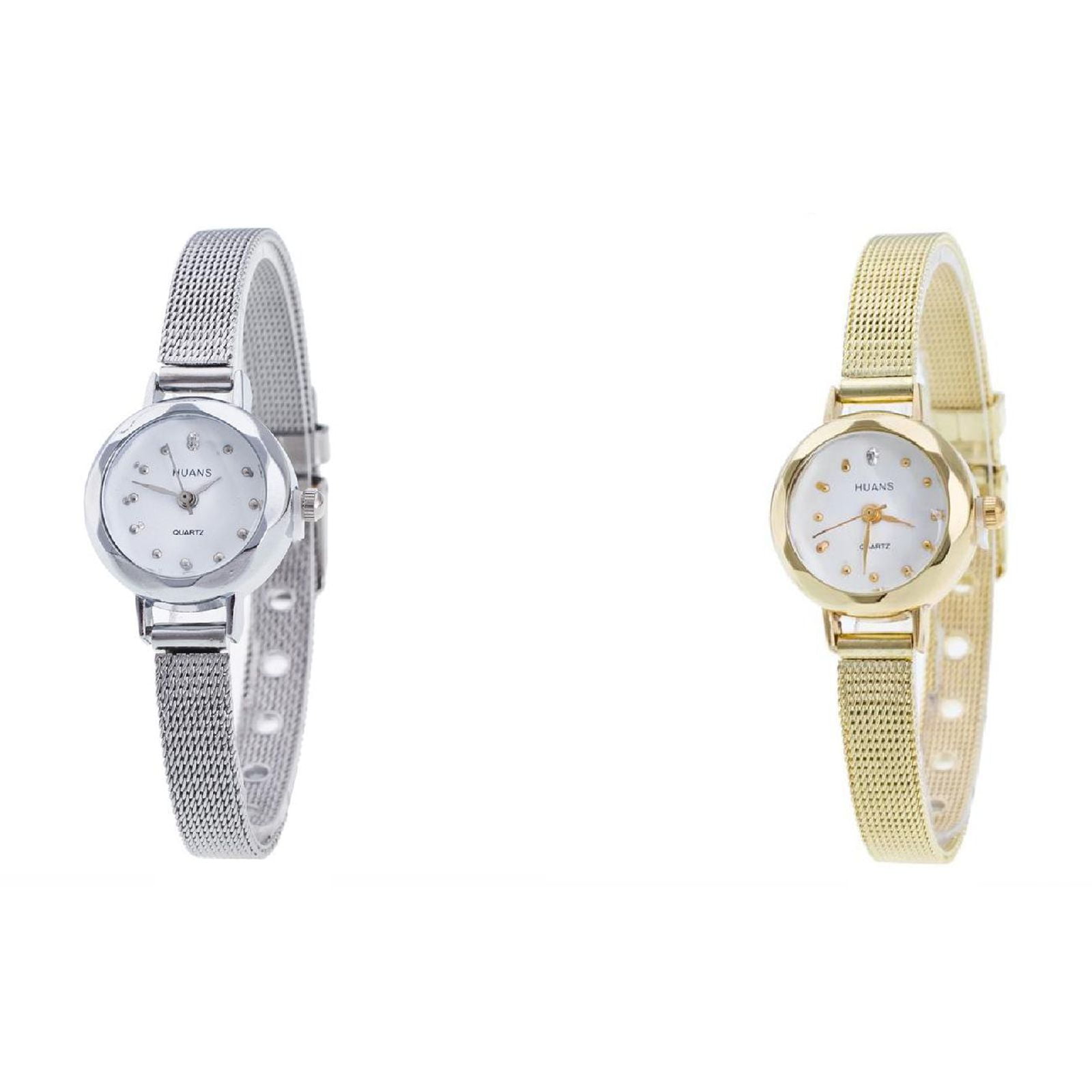 (2-Packs)Women Ladies Stainless Steel Women's Watches Mesh Band Wrist ...