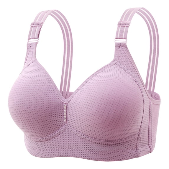 2 Packs Women's Bra Medium Old Age Thin Style No Steel Ring Large Chest ...