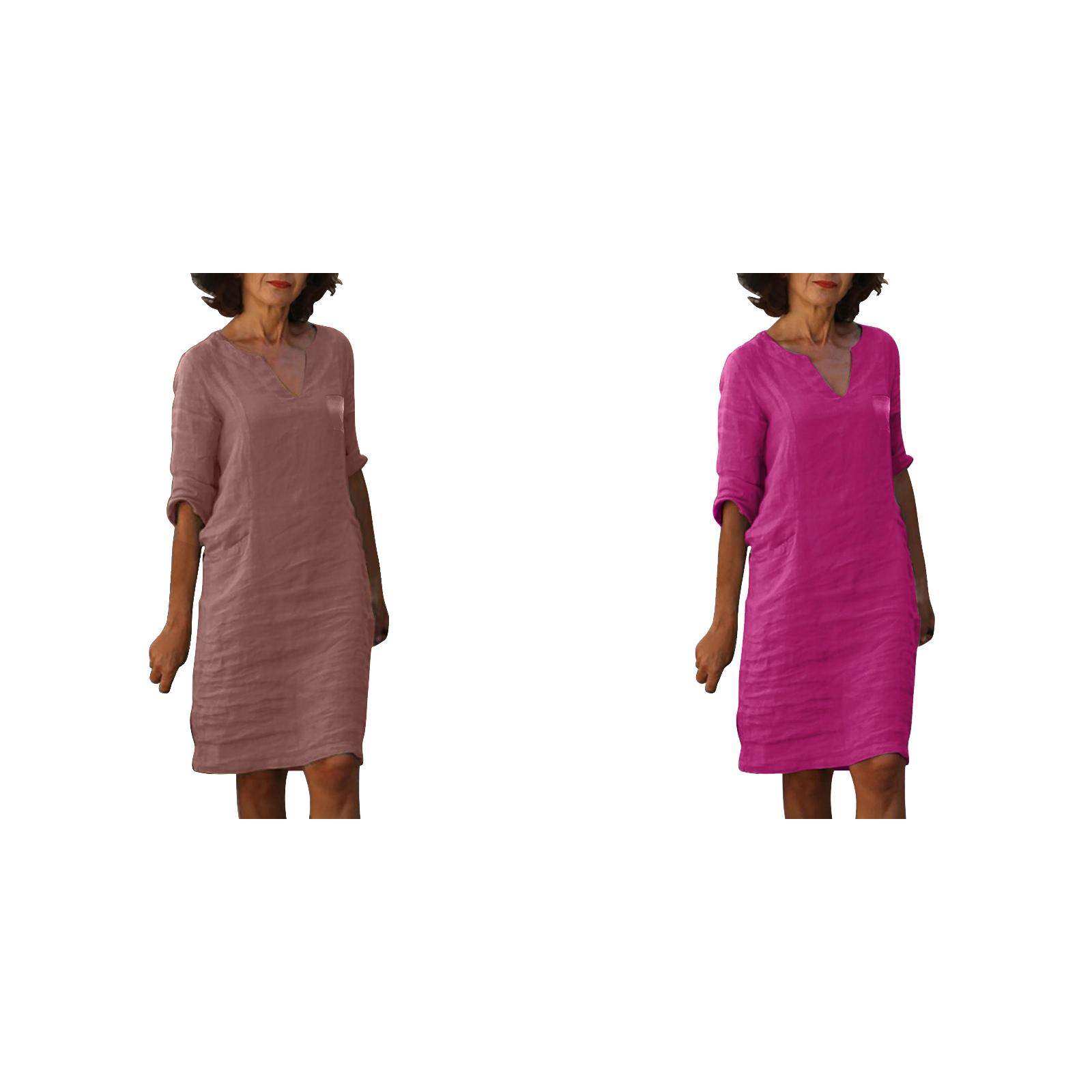 (2-Packs)Women'sable and Comfortable Wrap Summer Dress V Neck Half ...