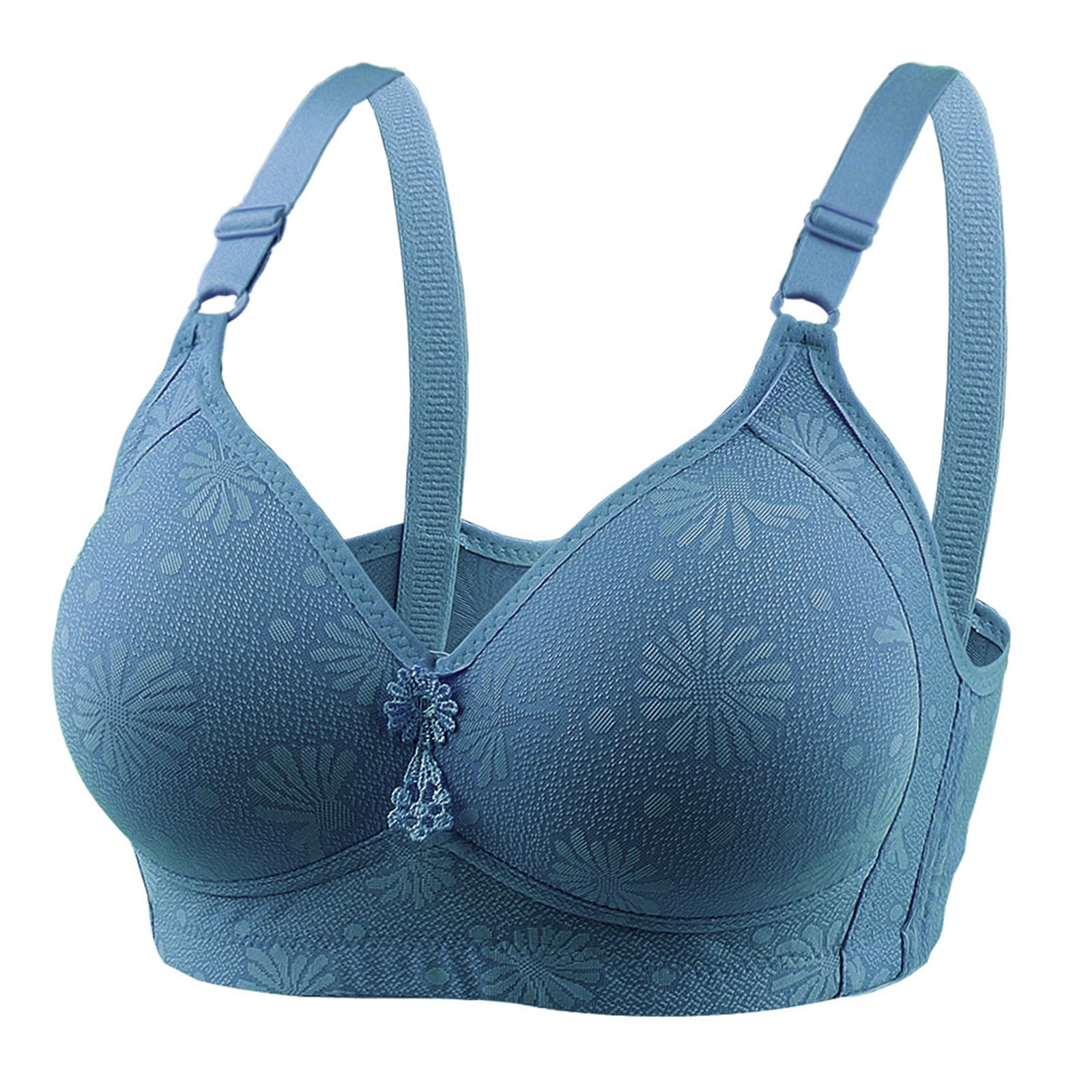 2 Packs Womens Bras Plus Size No Steel Ring Thin Jacquard Push Up ...