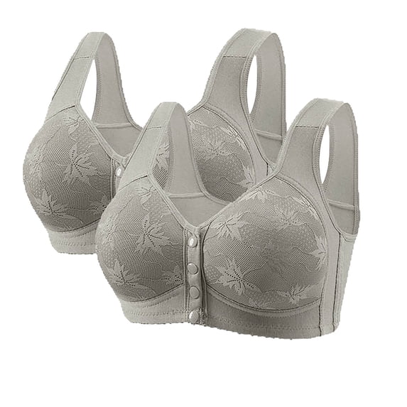 2 Packs Womens Front Closure Bras Push Up No Underwire Bralettes for ...