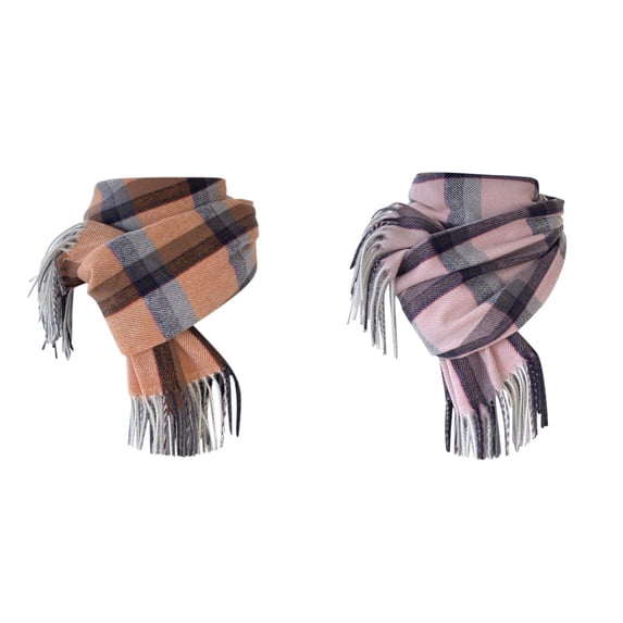 2 Packs Womens Plaid Scarf Winter Thick Warm Long Shawl Long Scarves ...