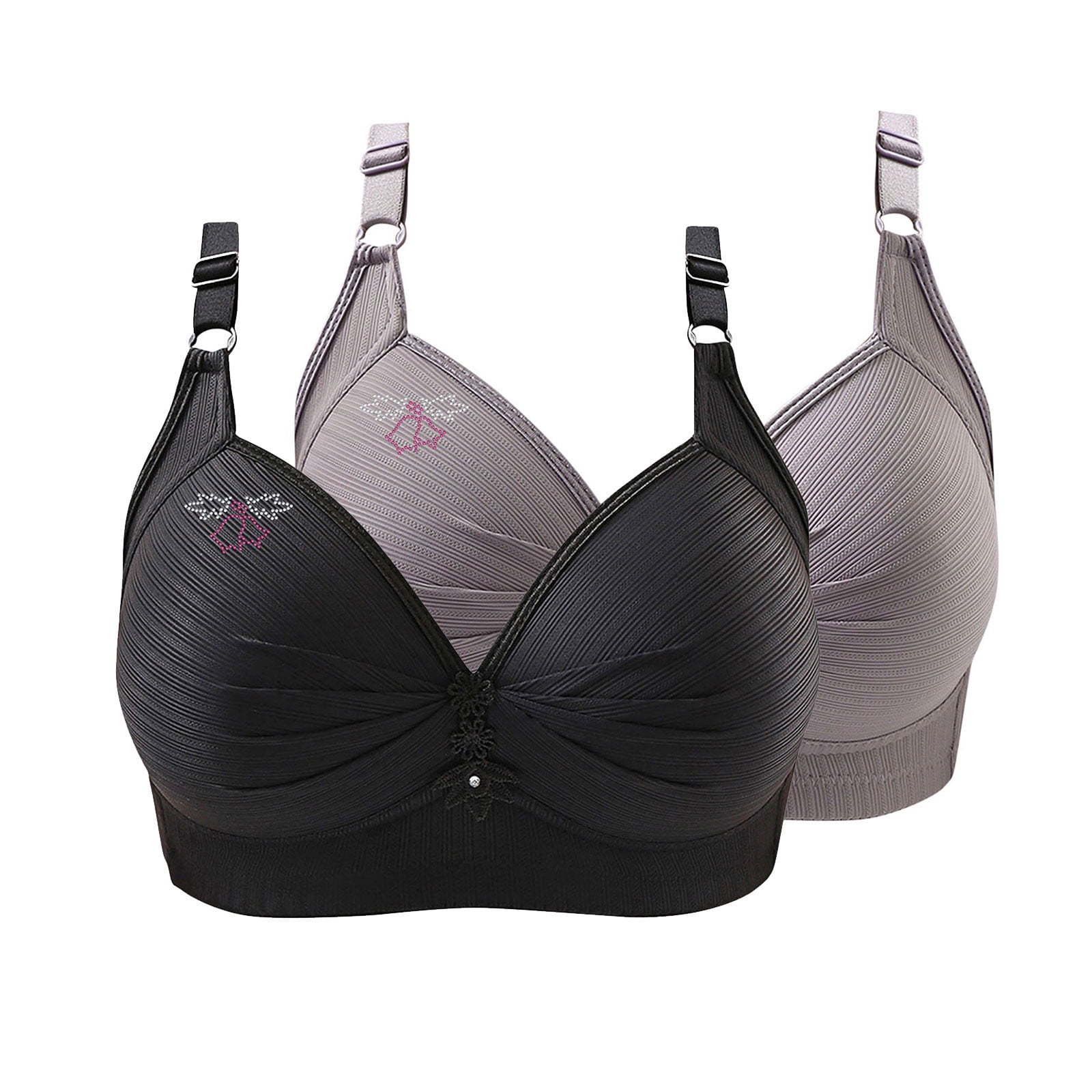 2 Packs Womens Push Up No Underwire Bralettes for Women Full Coverage ...