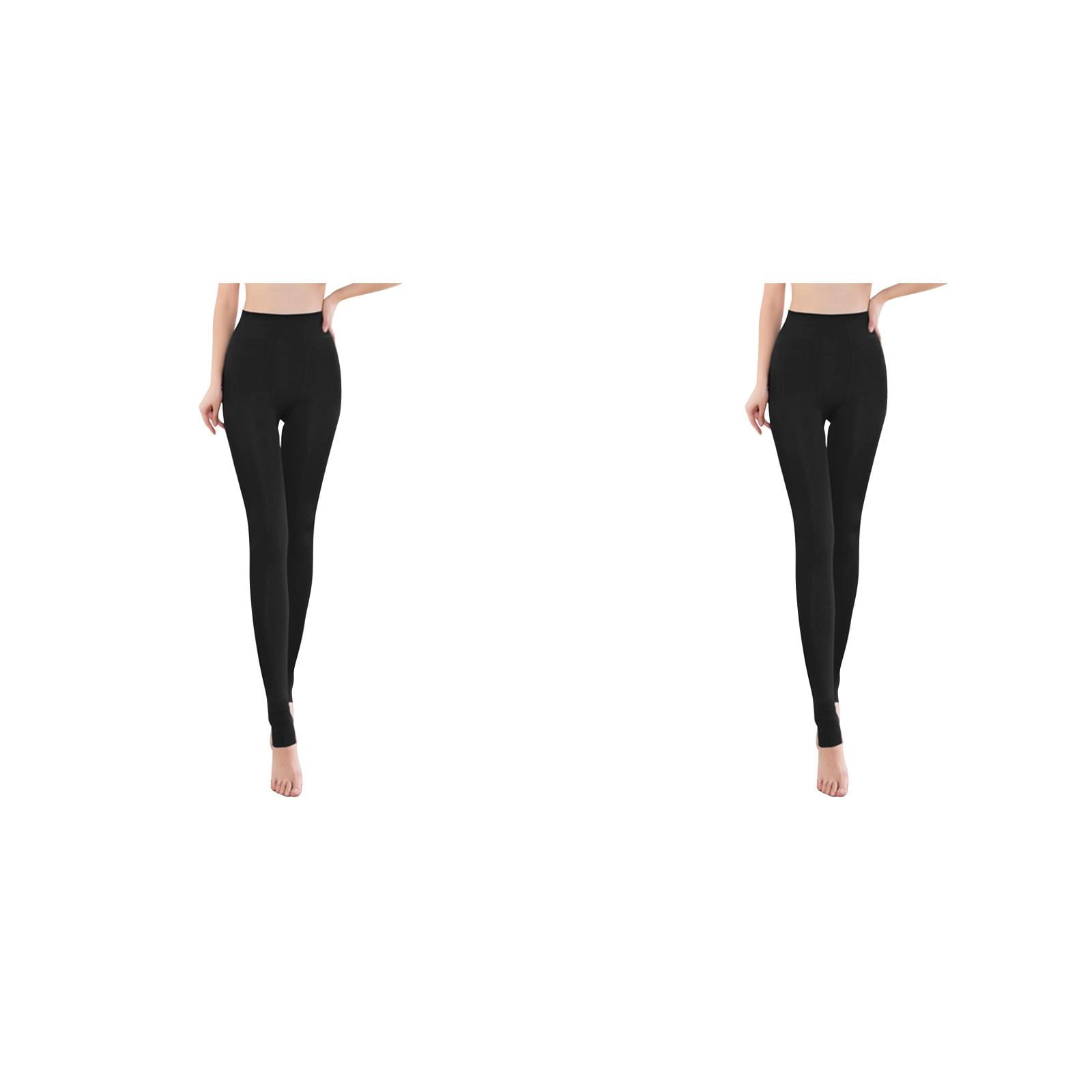 2 Packs Womens Winter Warm Leggings Elastic Thick Thermal Legging High ...