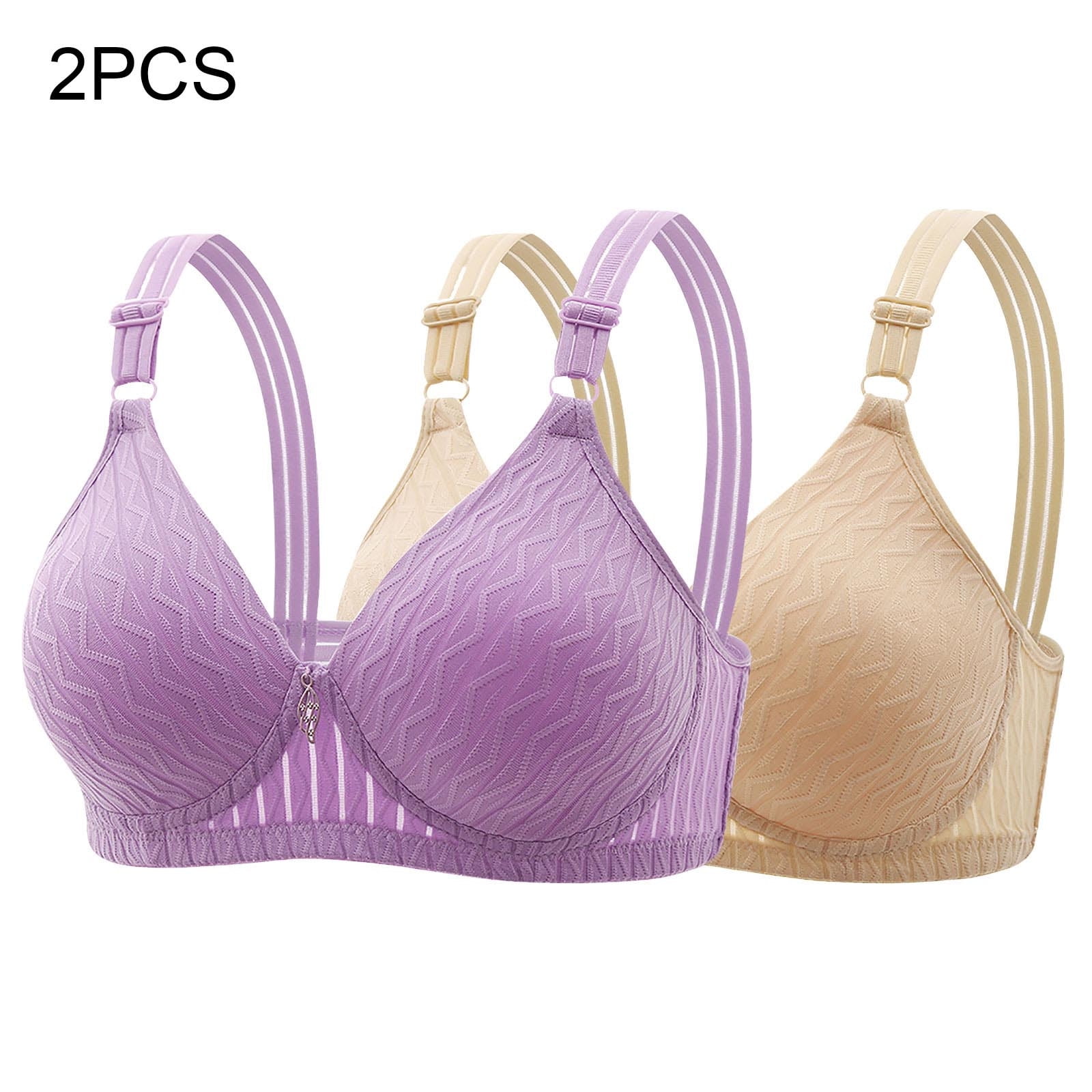 2 Packs Womens Wireless Bras CD Cup Push Up Bra for Women Full Coverage ...