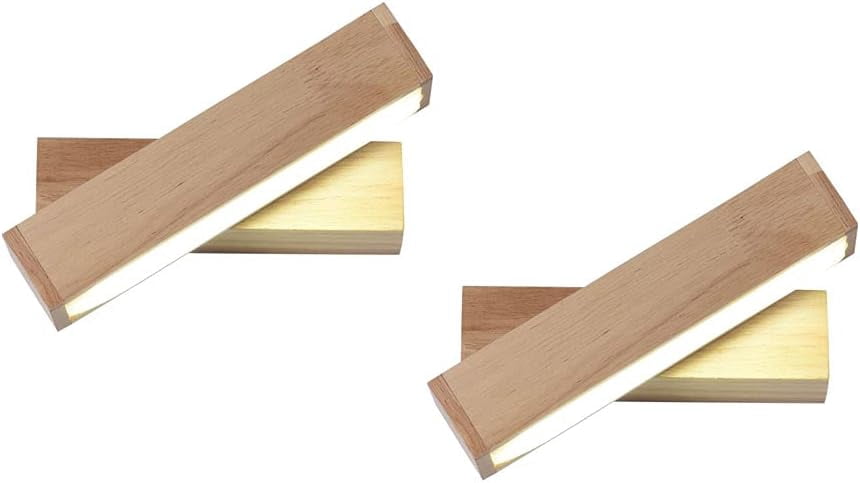 2 Packs Wood Wall Lamp Adjustable Hardwired Sconce with Switch Indoor ...
