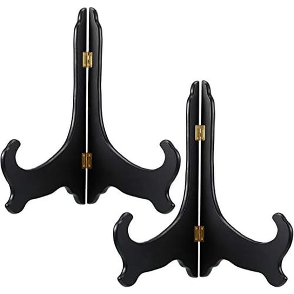 2 Packs Wooden Plate Stands for Display, Plate Holder Display Stand ...
