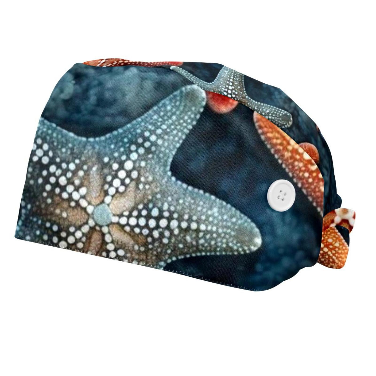 2 Packs Working Cap with Button for Man & Women, Starfish Hats ...