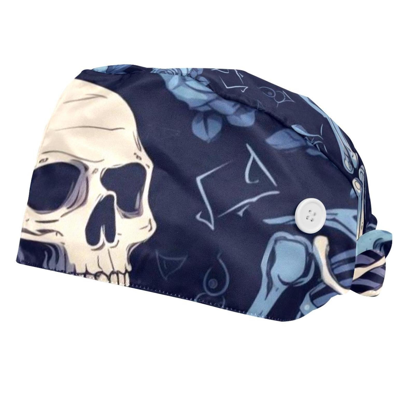 2 Packs Working Hat Skeleton Bouffant Cap One Size Multi Color ...