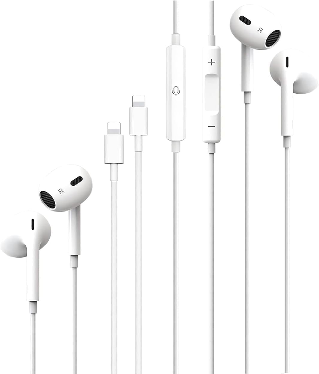 2 Packs-for iPhone Headphones for Phone Earbuds Wired Lightning ...