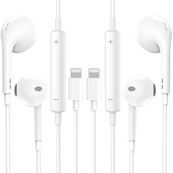 2 Packs-for iPhone Headphones for iPhone Earbuds Wired Lighting ...