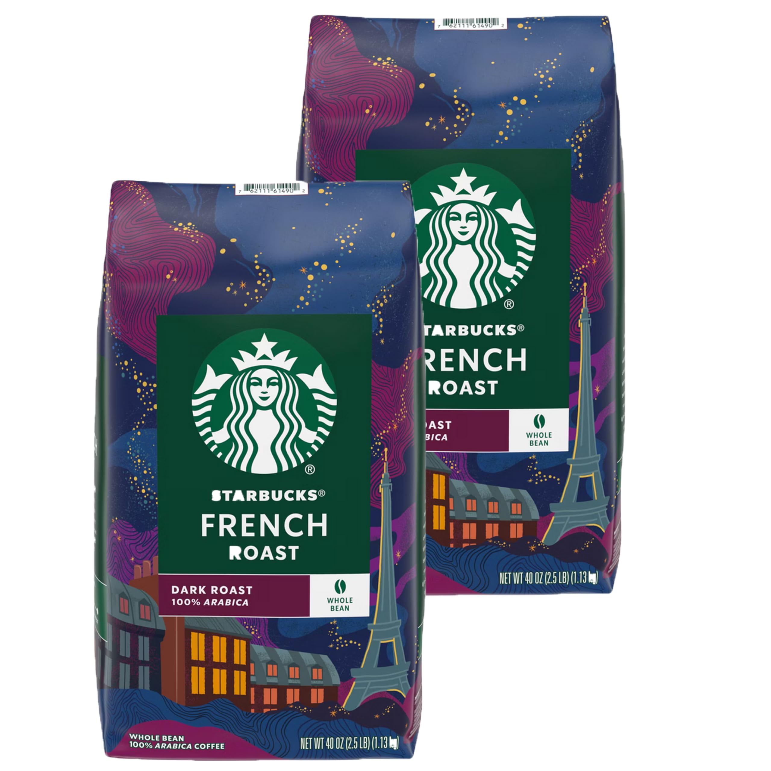 2 Packs of 40 Oz Starbucks French Roast Whole Bean Coffee = 2 x 40 Oz ...